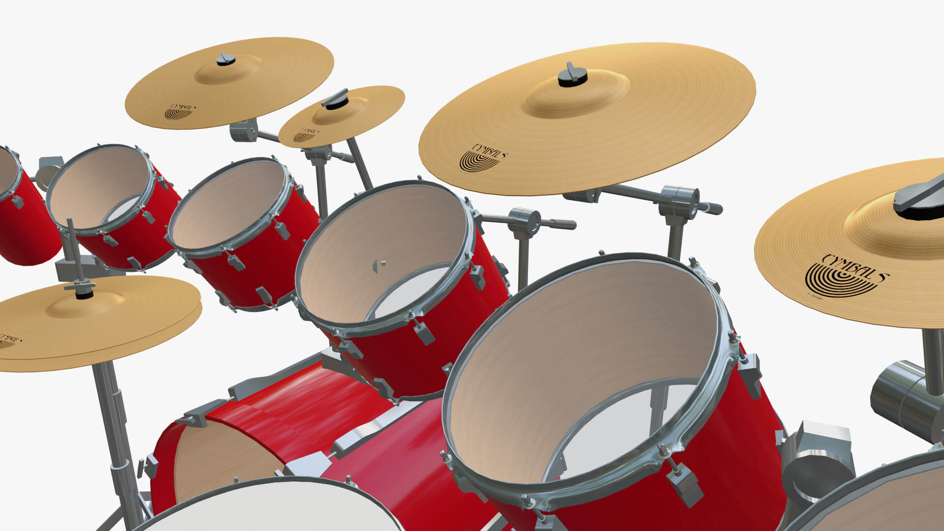 Double Kick Drum Kit - 3D Model by SpiritSwitchboard