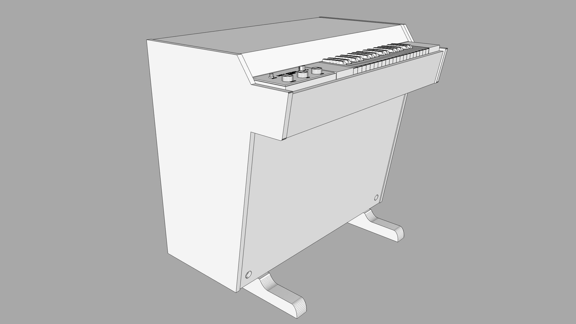 Mellotron M400 - Vintage Keyboard 3D Model by SpiritSwitchboard