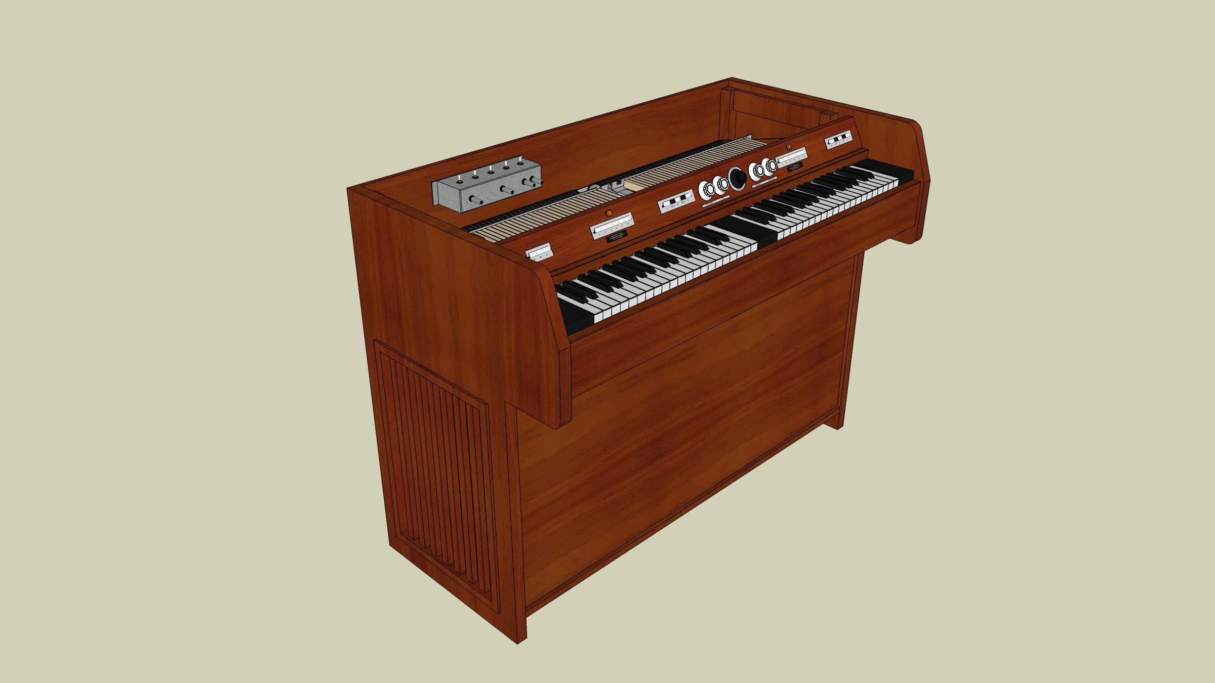Mellotron MKII Vintage Tape Replay Keyboard - 3D Model by SpiritSwitchboard