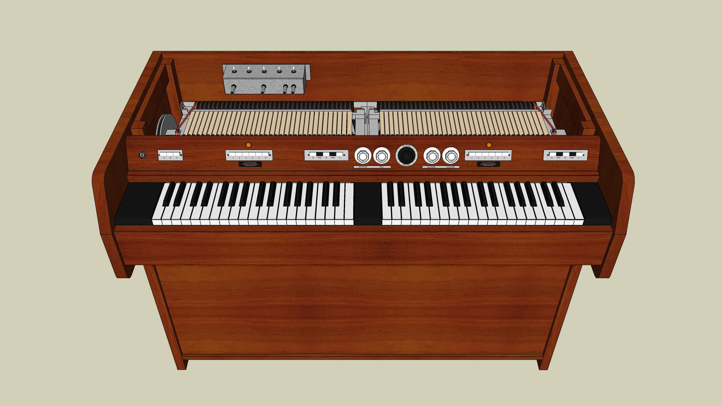 Mellotron MKII Vintage Tape Replay Keyboard - 3D Model by SpiritSwitchboard