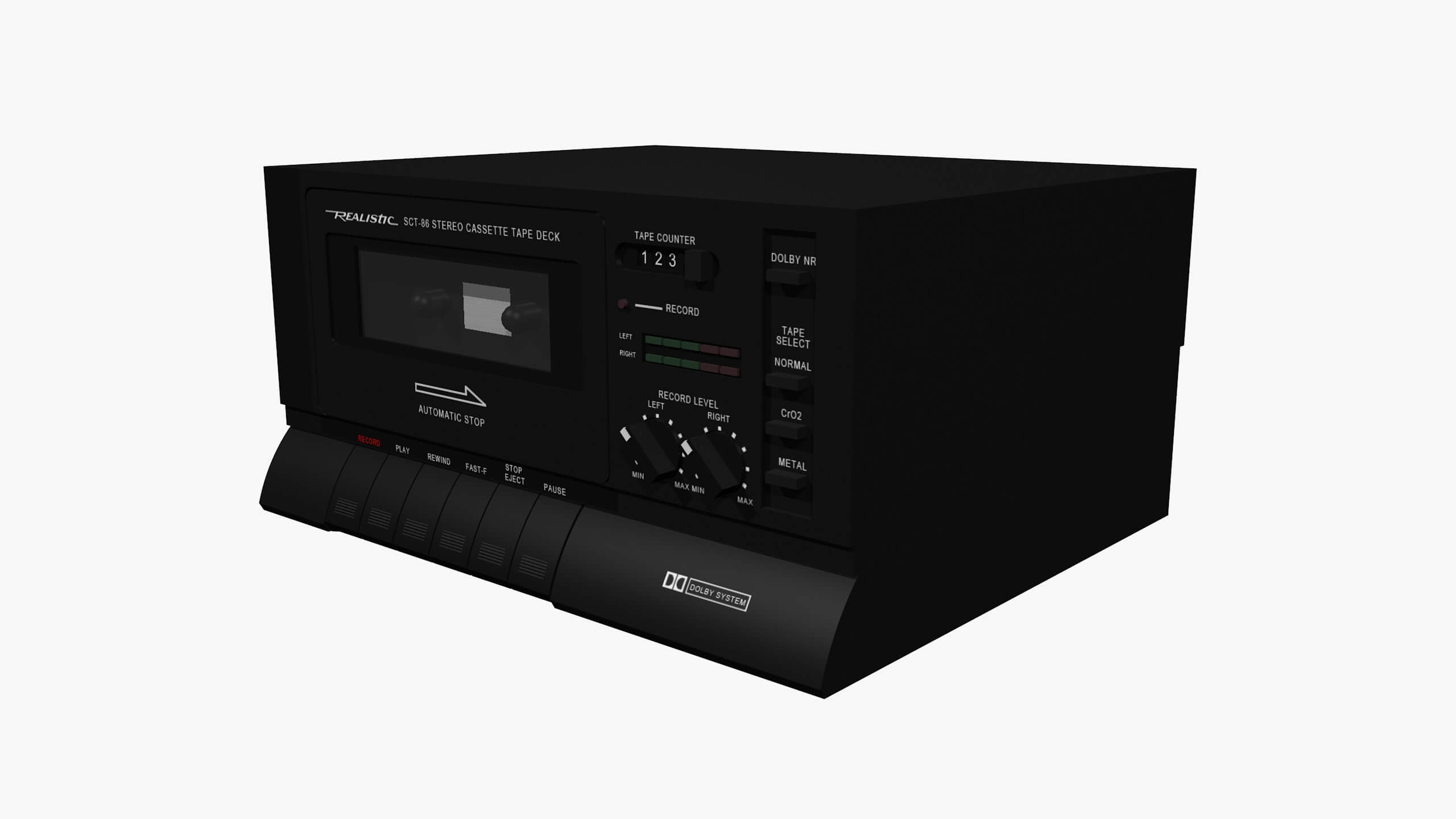 Mini Tape Deck - Realistic SCT-86 3D Model by SpiritSwitchboard