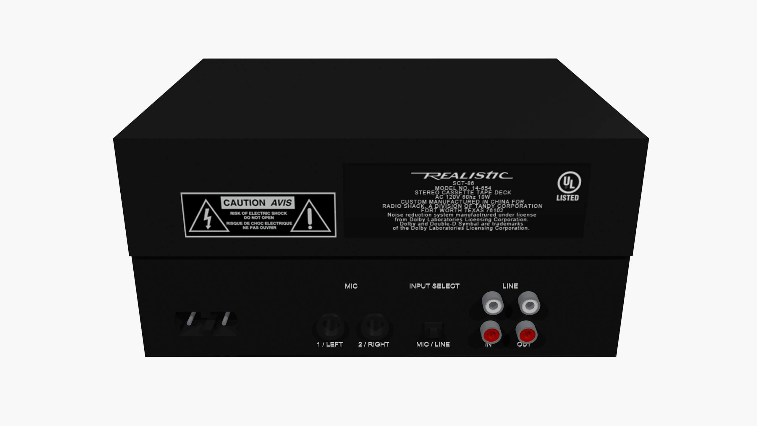Mini Tape Deck - Realistic SCT-86 3D Model by SpiritSwitchboard