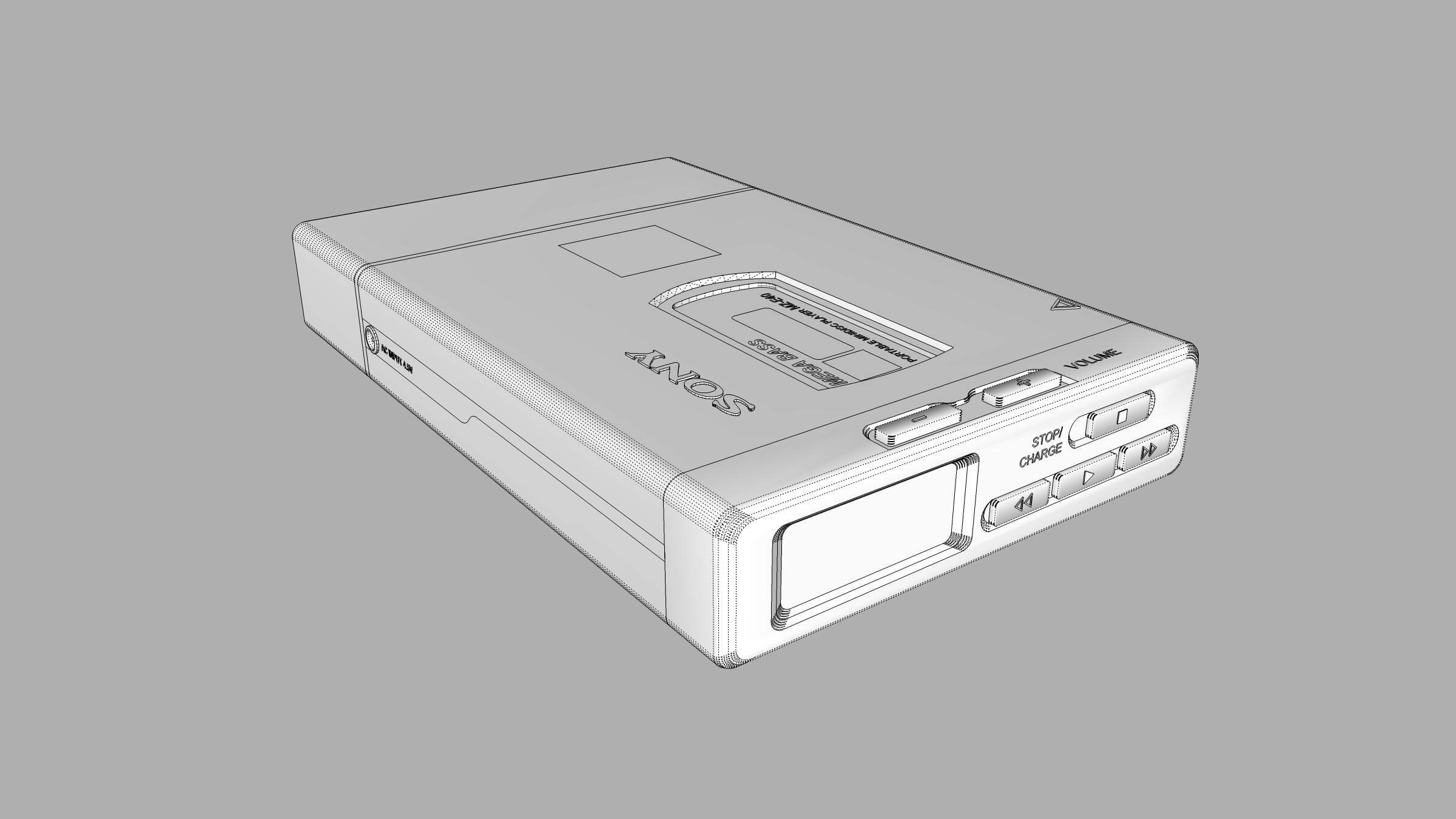 Minidisc Player - Sony Walkman MZ-E40 3D Model by SpiritSwitchboard