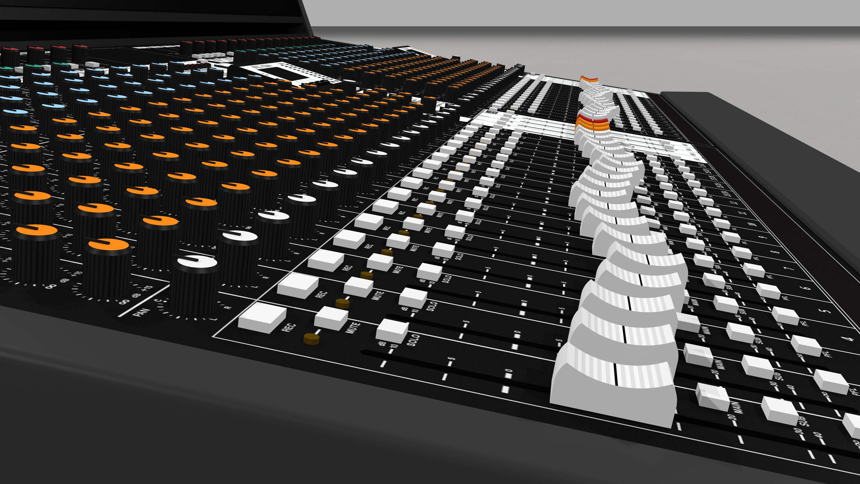 Mixing Board - Recording Studio Mixer 3D Model by SpiritSwitchboard