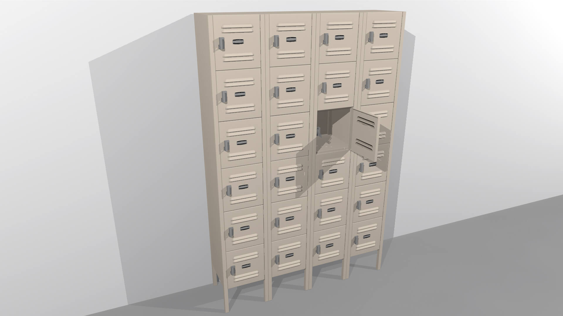 Modular Lockers With Interior - 3D Model by SpiritSwitchboard