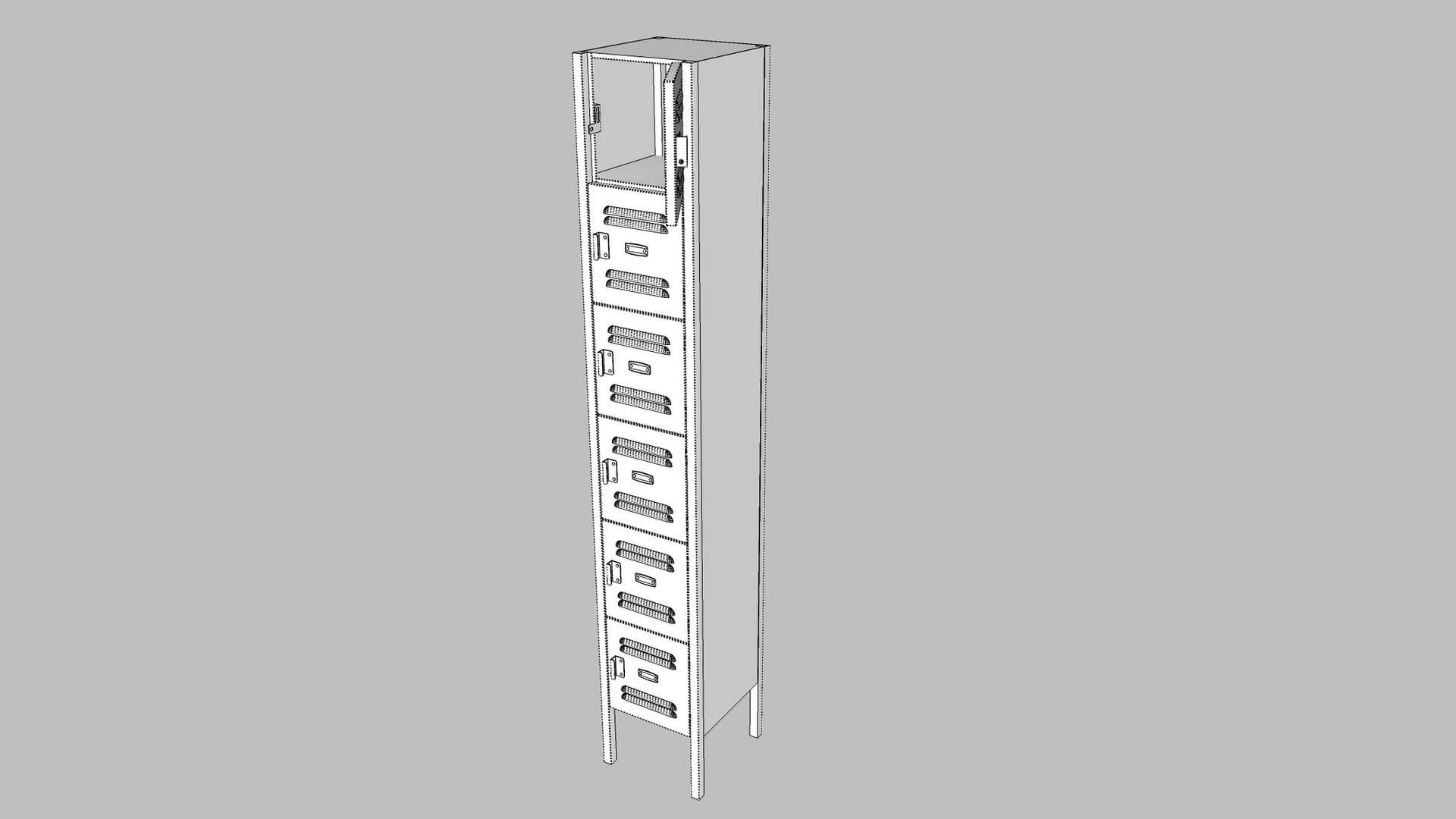 Modular Lockers With Interior - 3D Model by SpiritSwitchboard