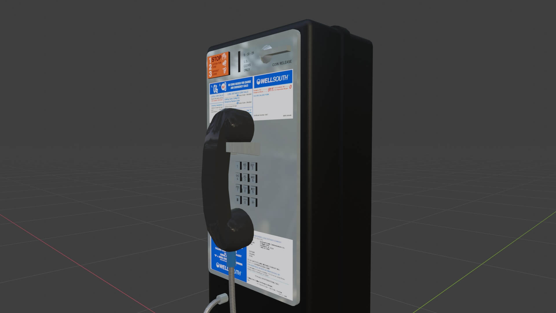 Payphone - Standalone Unit 3D Model by SpiritSwitchboard