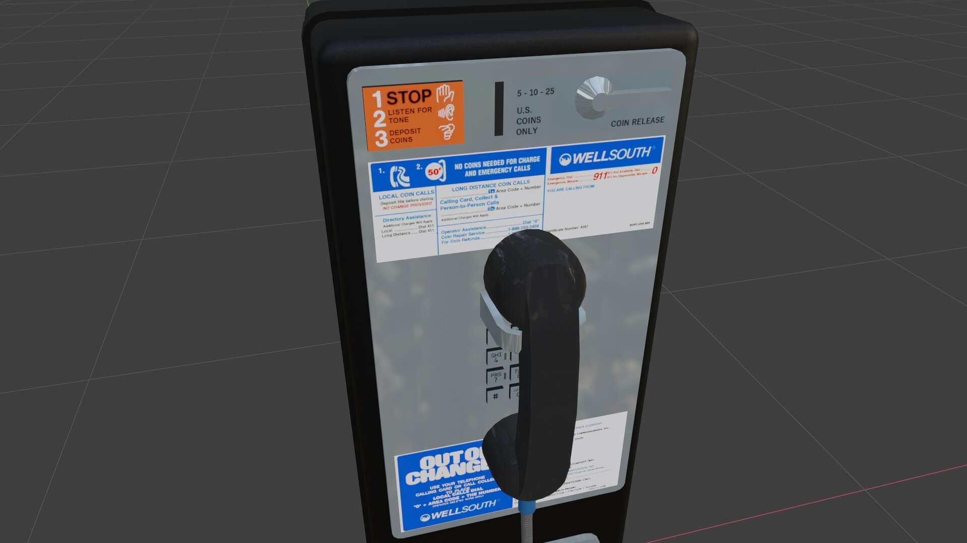 Payphone - Standalone Unit 3D Model by SpiritSwitchboard