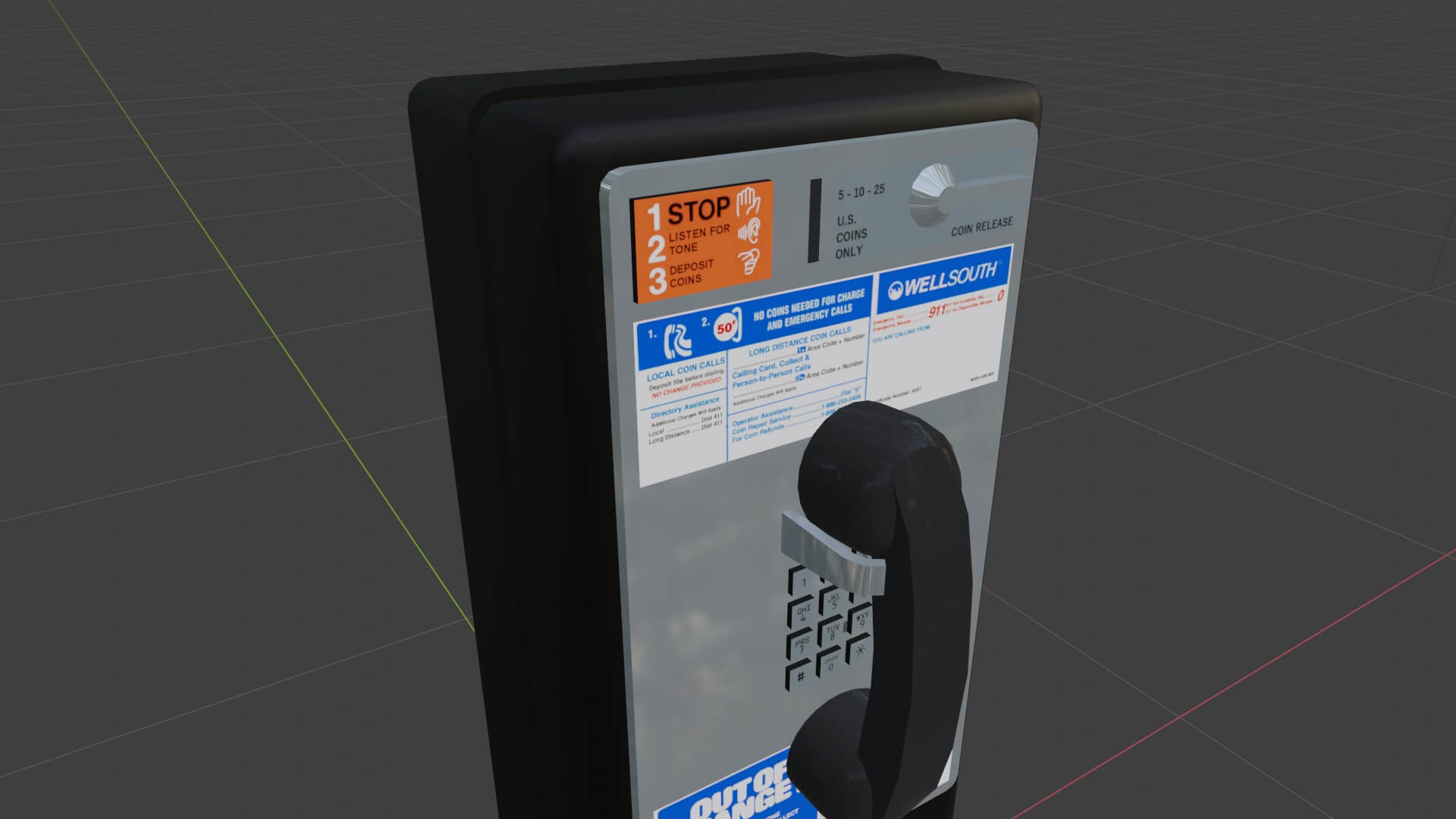 Payphone - Standalone Unit 3D Model by SpiritSwitchboard