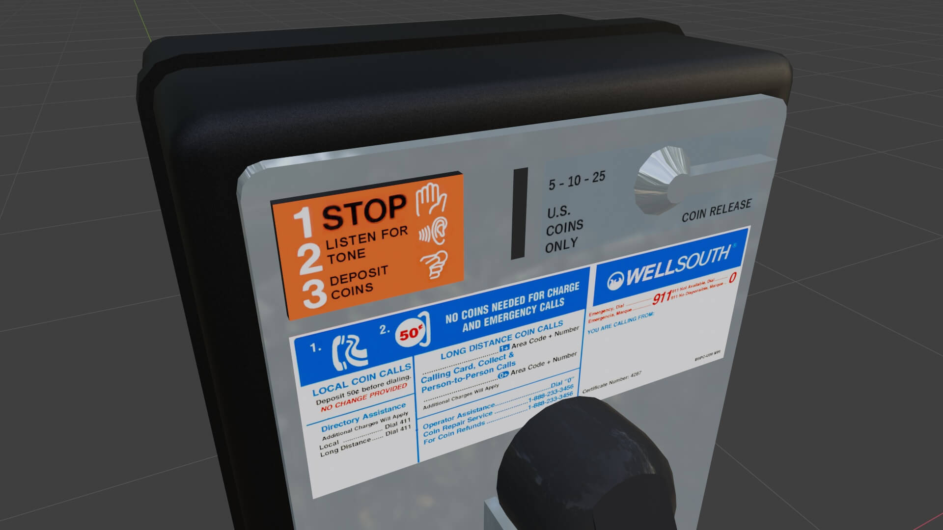 Payphone - Standalone Unit 3D Model by SpiritSwitchboard