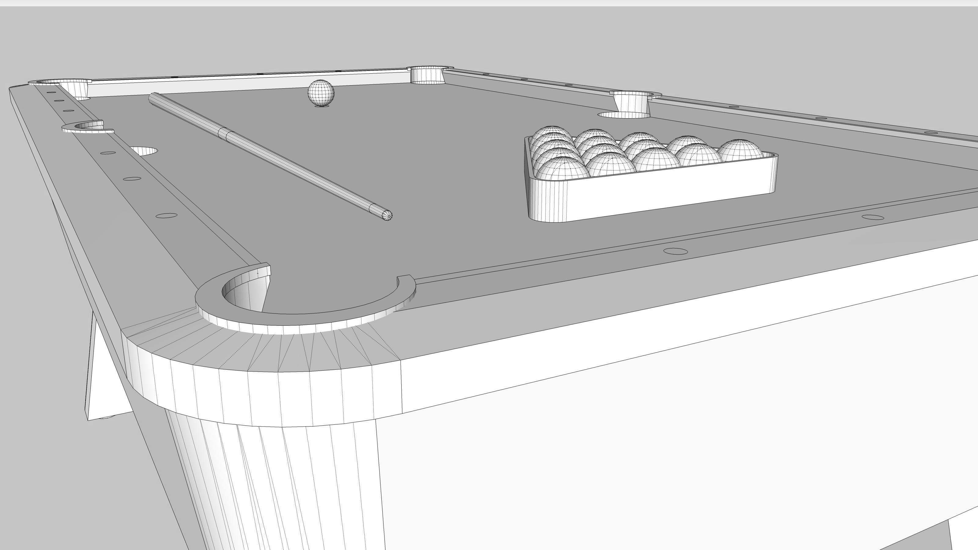 Pool Table - Billiards Set 3D Model by SpiritSwitchboard