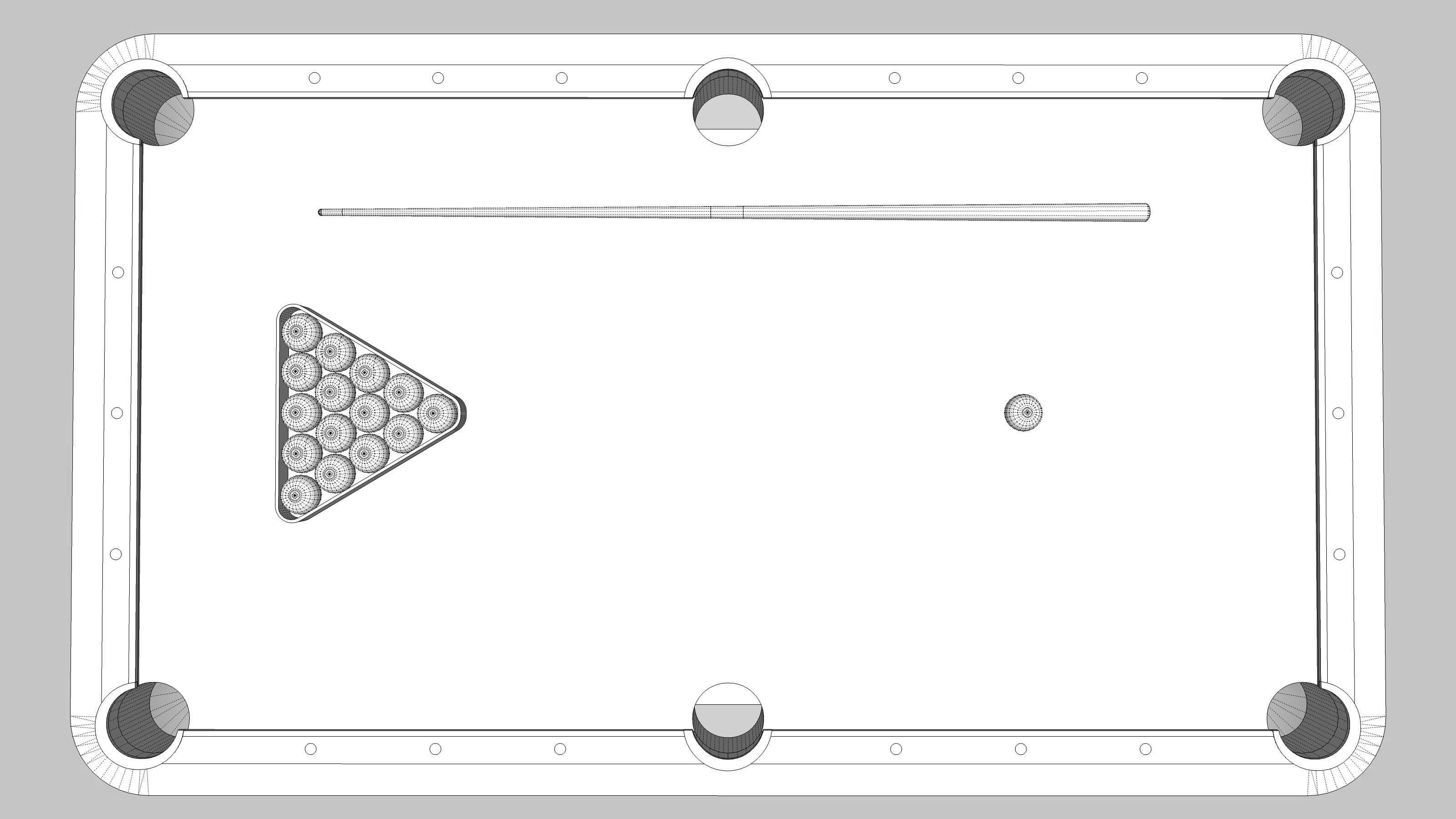 Pool Table - Billiards Set 3D Model by SpiritSwitchboard