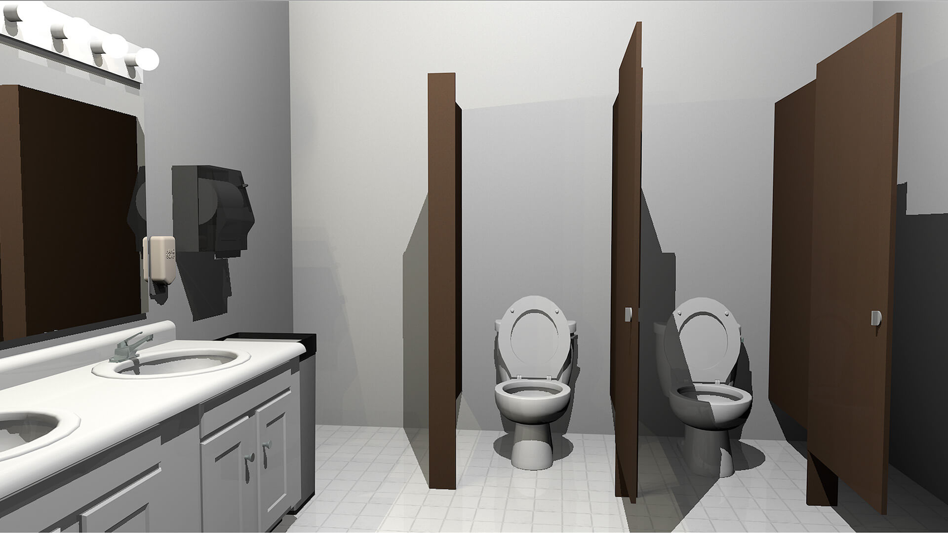 Public Restroom Set - 3D Model by SpiritSwitchboard