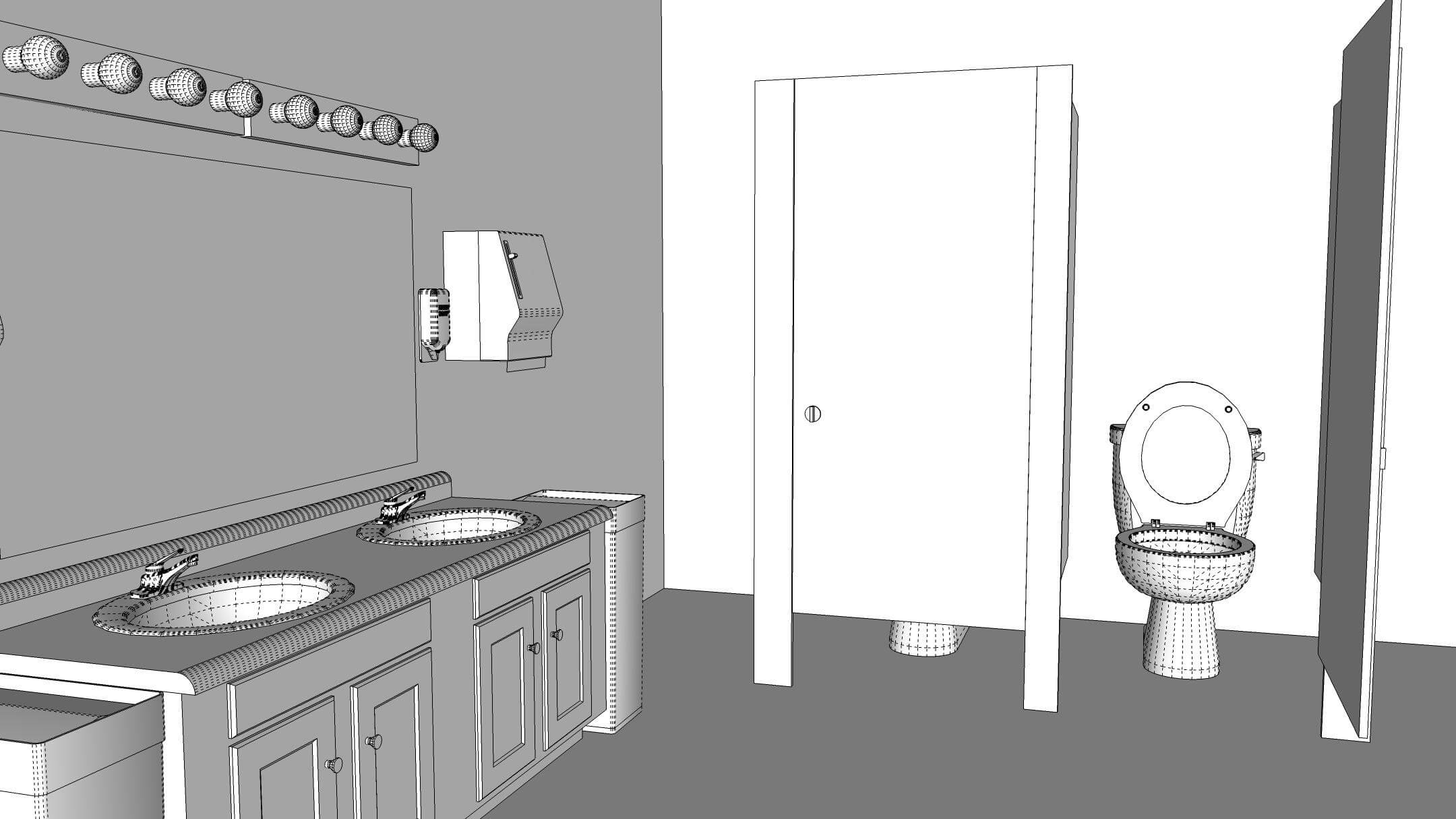 Public Restroom Set - 3D Model by SpiritSwitchboard