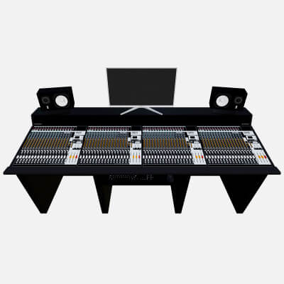 Recording Studio Mixing Desk With Monitors - 3D Model by SpiritSwitchboard