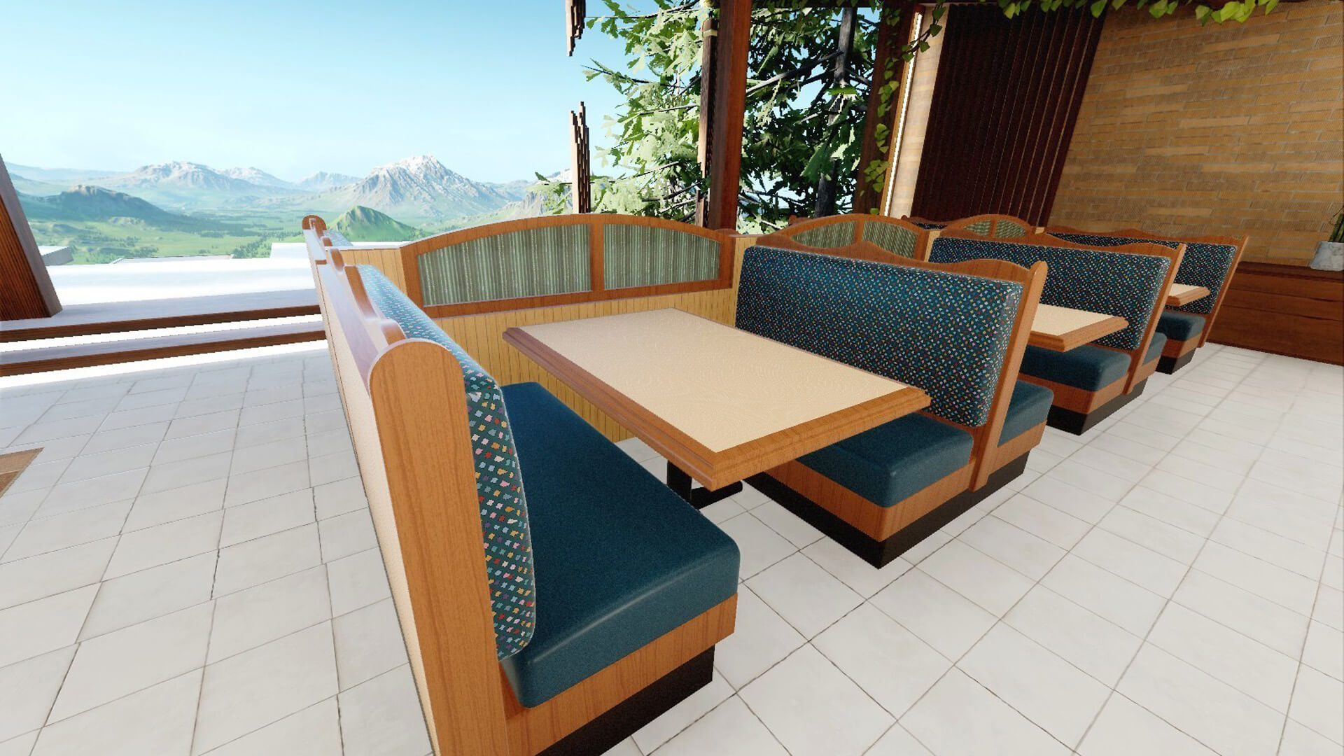 Restaurant Booths and Tables - 3D Model by SpiritSwitchboard