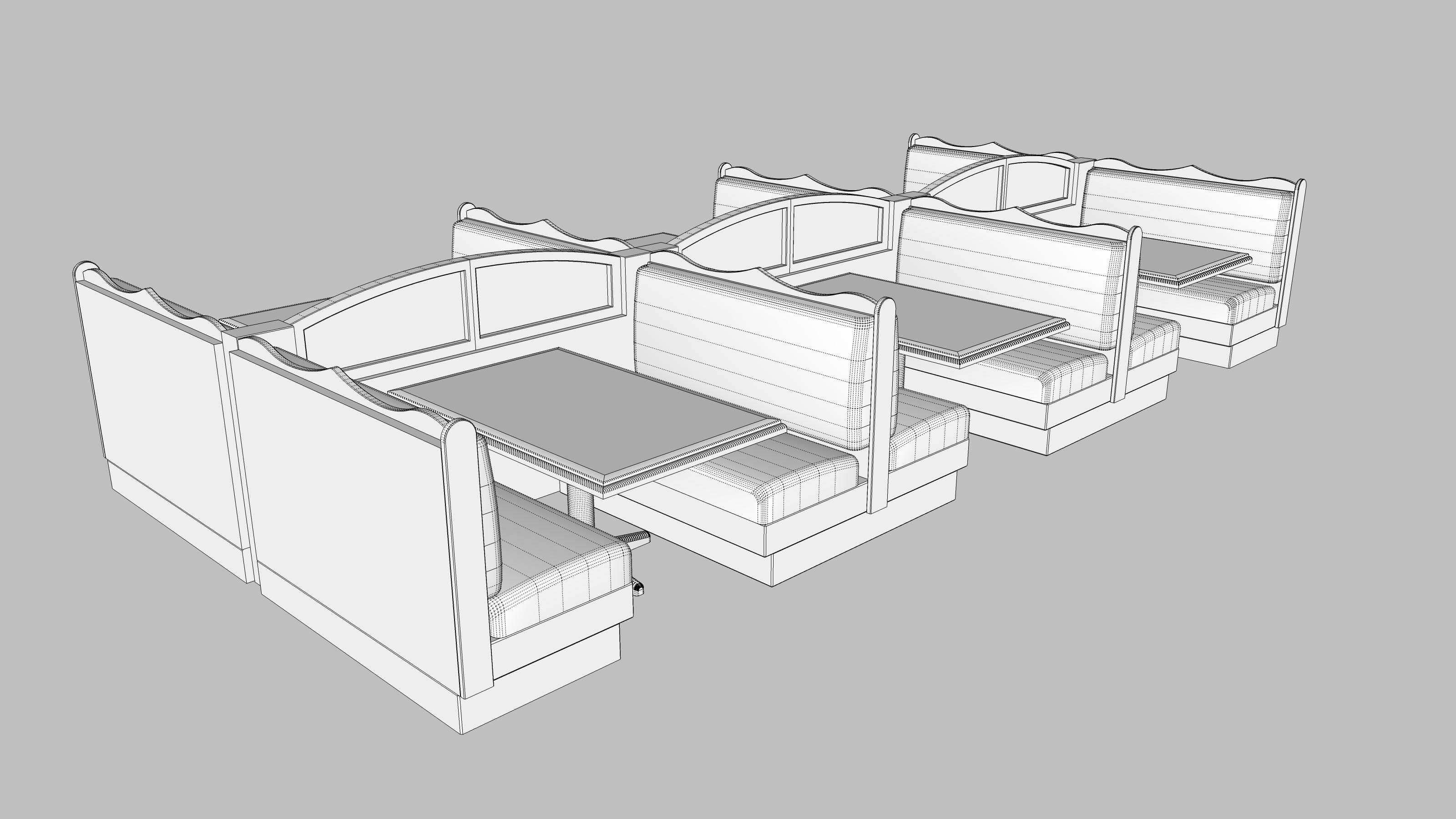 Restaurant Booths and Tables - 3D Model by SpiritSwitchboard
