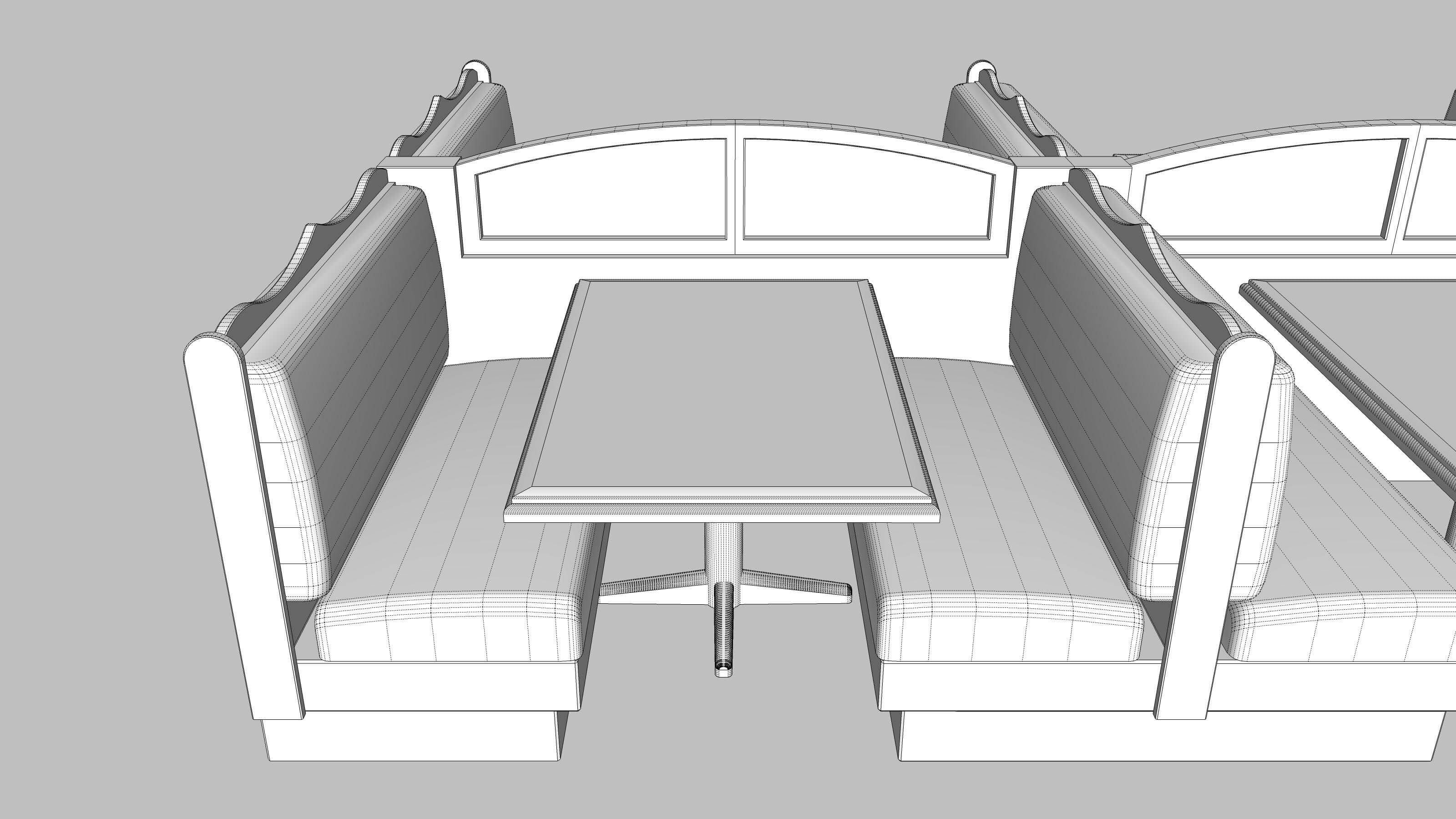 Restaurant Booths and Tables - 3D Model by SpiritSwitchboard
