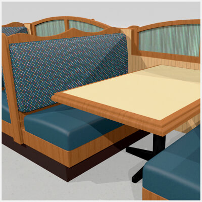 Restaurant Booths and Tables - 3D Model by SpiritSwitchboard