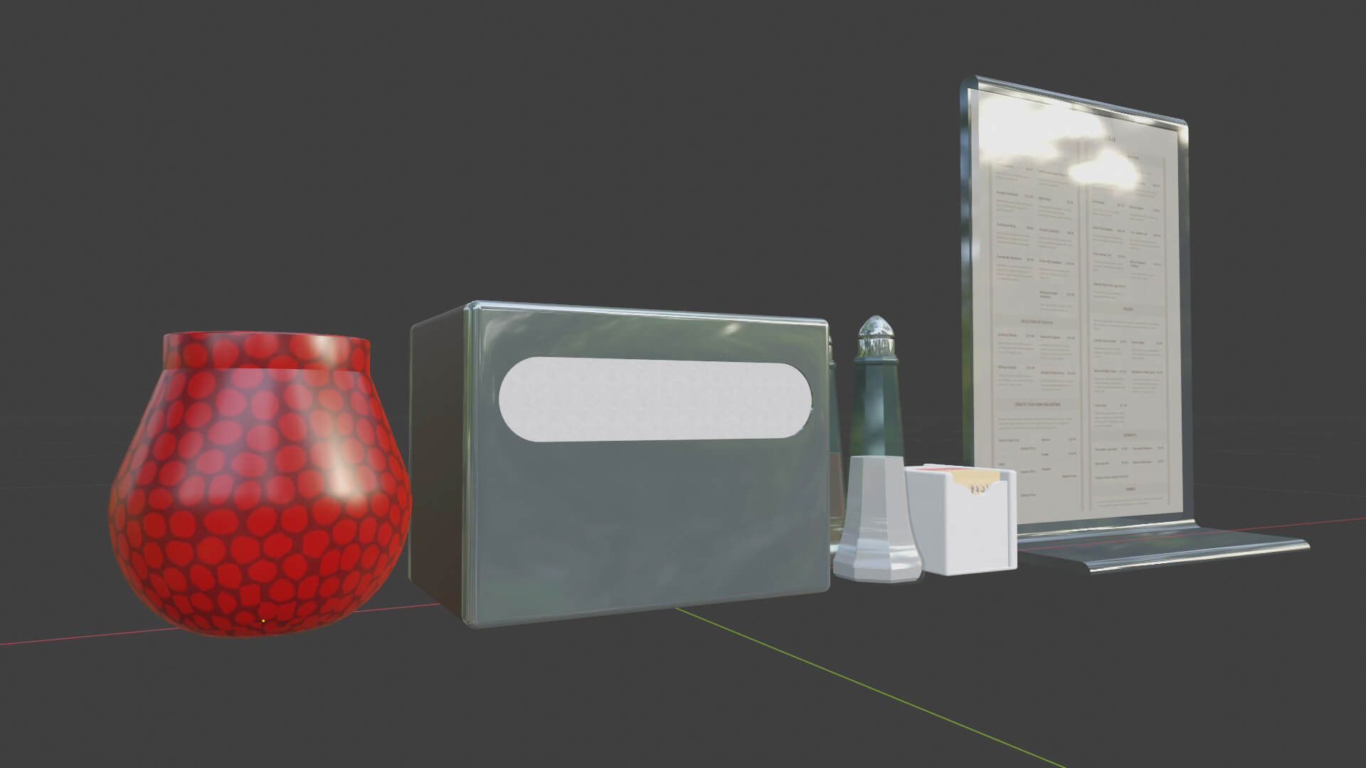 Restaurant Tabletop Items - 3D Model by SpiritSwitchboard