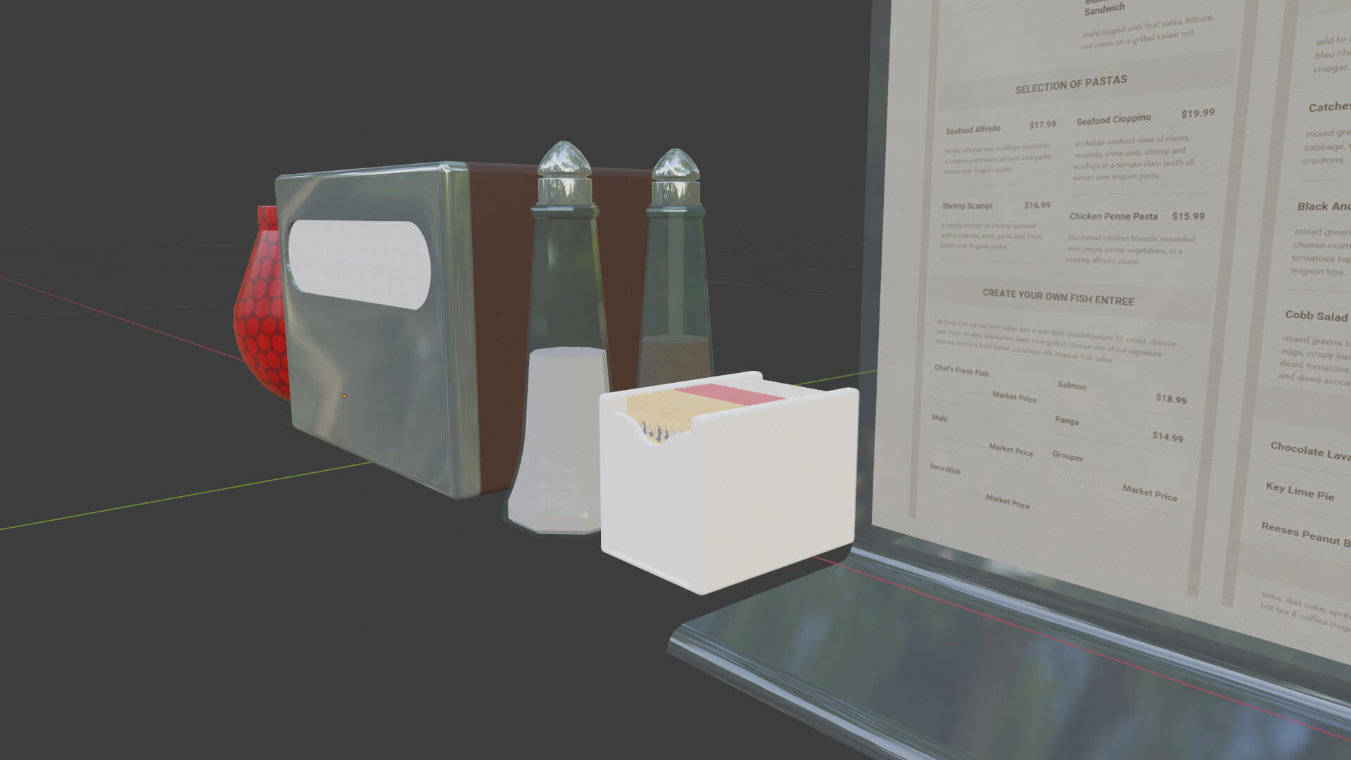 Restaurant Tabletop Items - 3D Model by SpiritSwitchboard