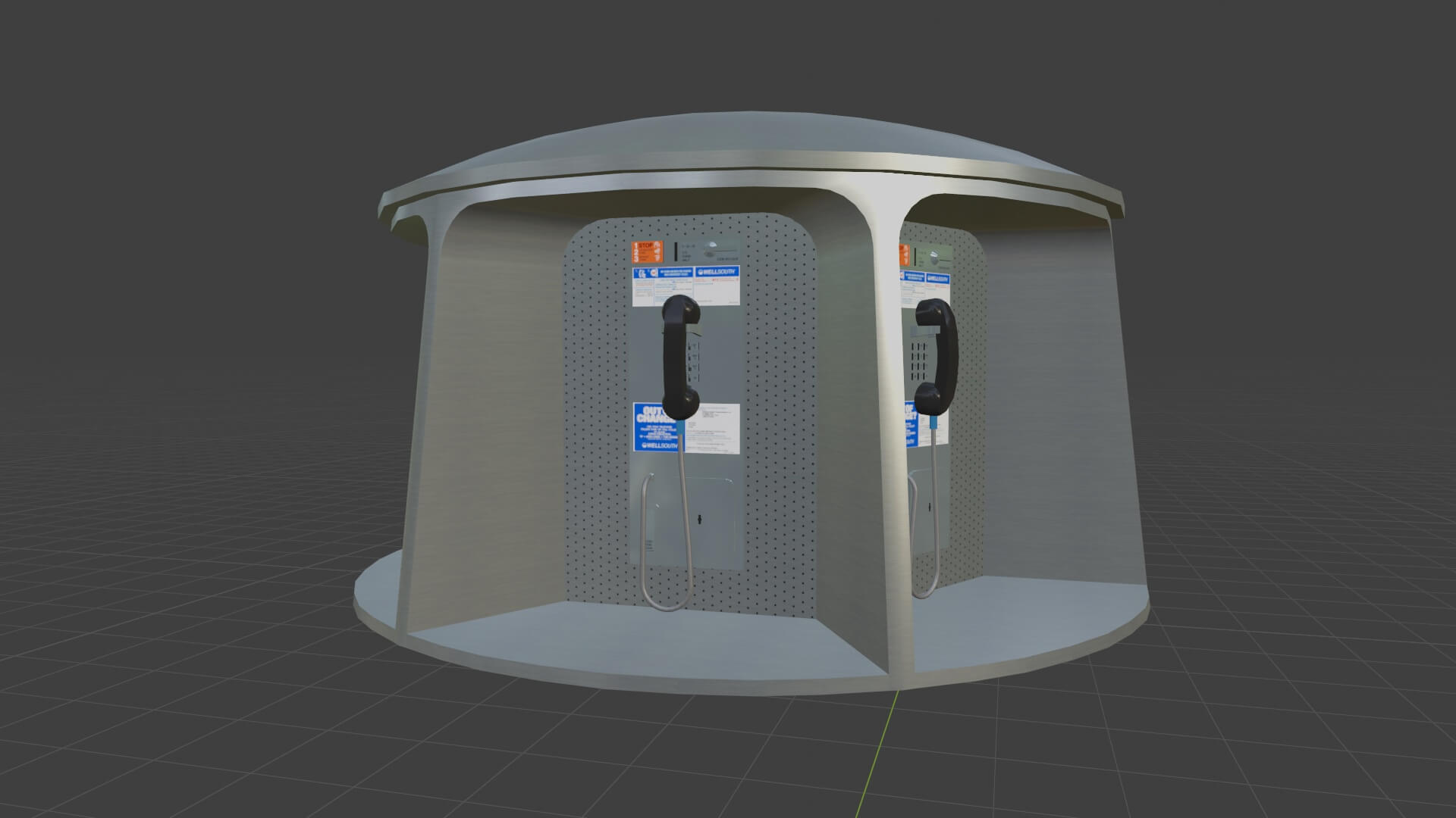 Retro 3-Way Payphone Circa 1970s - 1980s 3D Model by SpiritSwitchboard