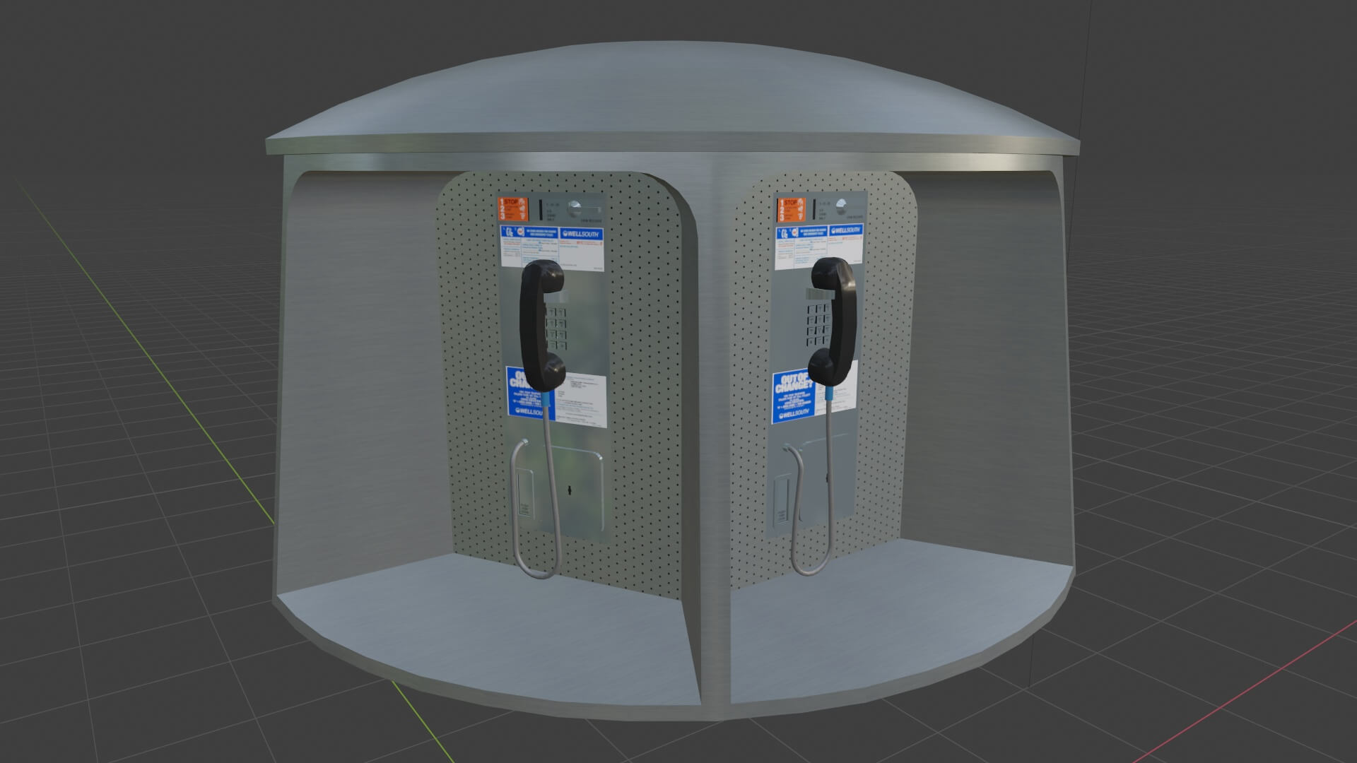 Retro 3-Way Payphone Circa 1970s - 1980s 3D Model by SpiritSwitchboard