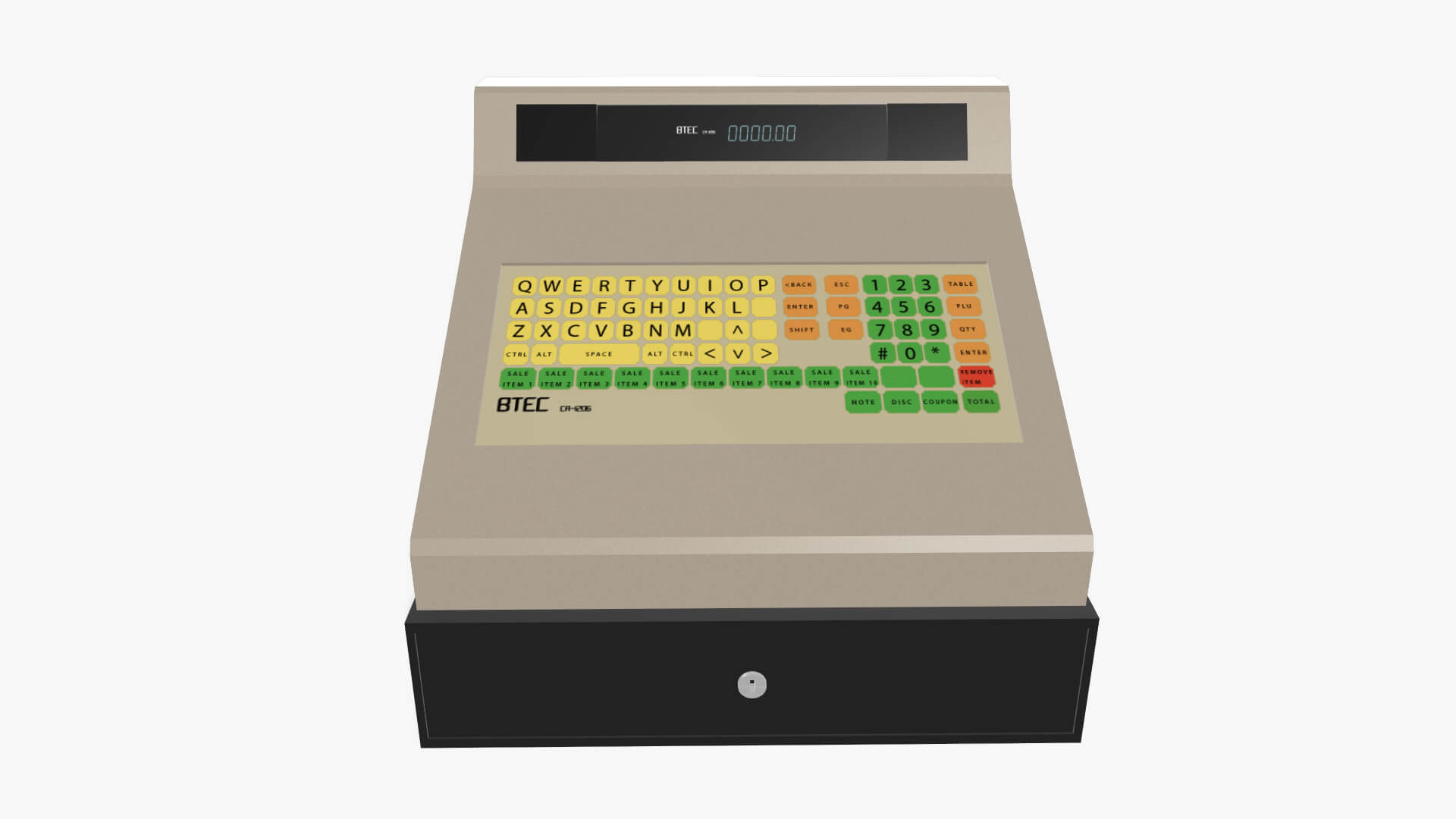 Retro Cash Register - 80s - 90s Era 3D Model by SpiritSwitchboard