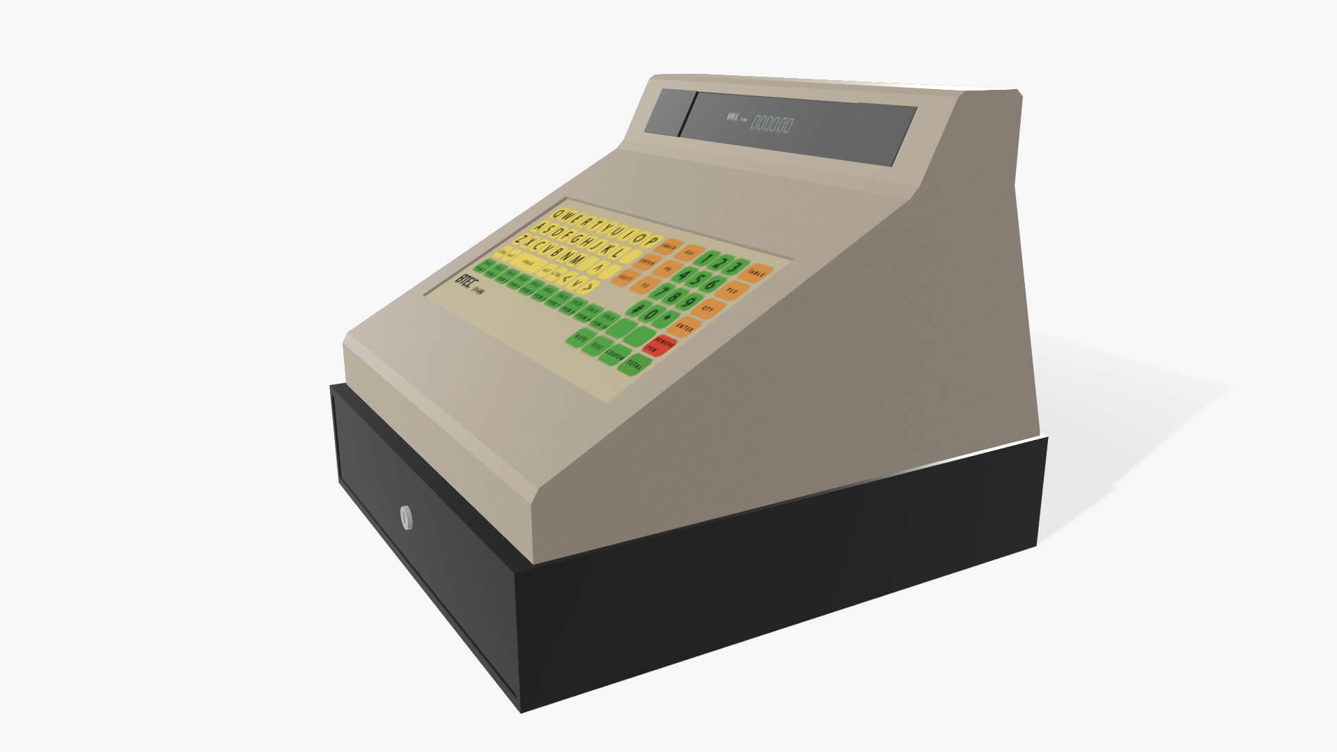Retro Cash Register - 80s - 90s Era 3D Model by SpiritSwitchboard