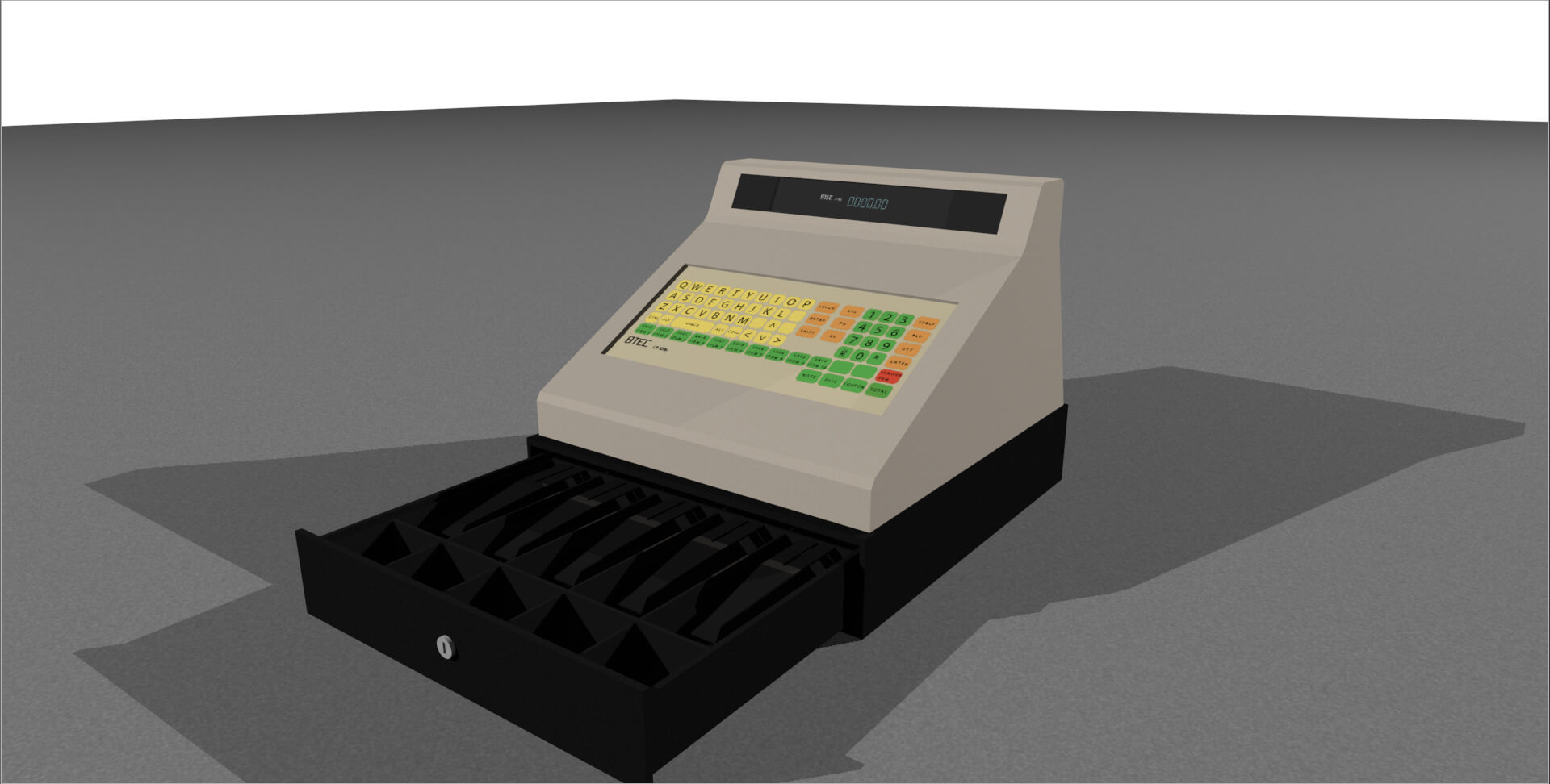 Retro Cash Register - 80s - 90s Era 3D Model by SpiritSwitchboard