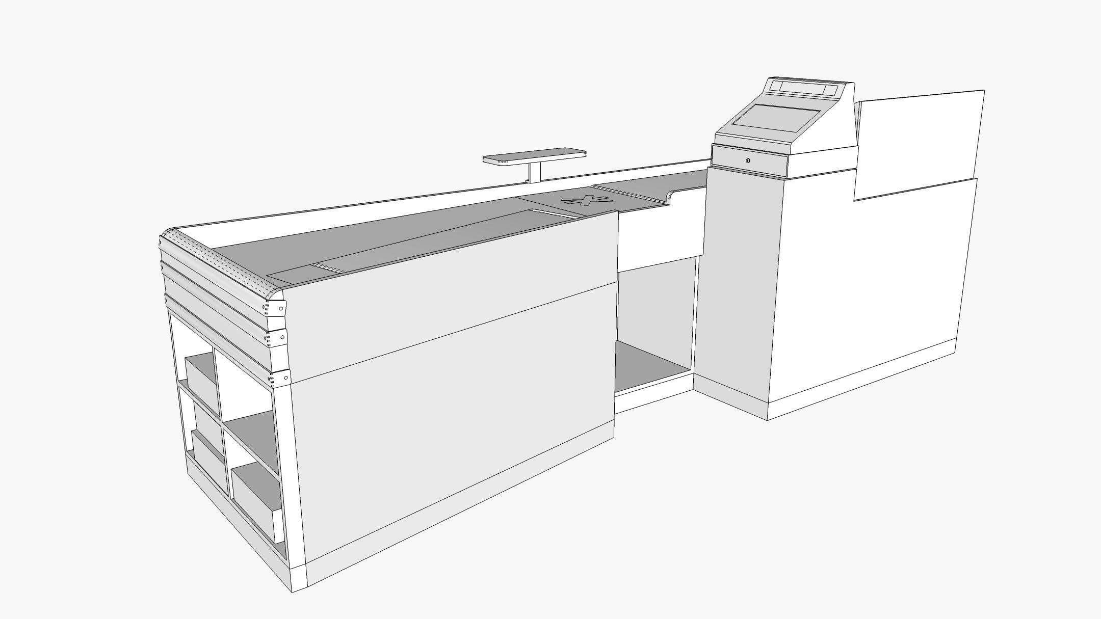 Retro Grocery Store Checkout Lane - 3D Model by SpiritSwitchboard