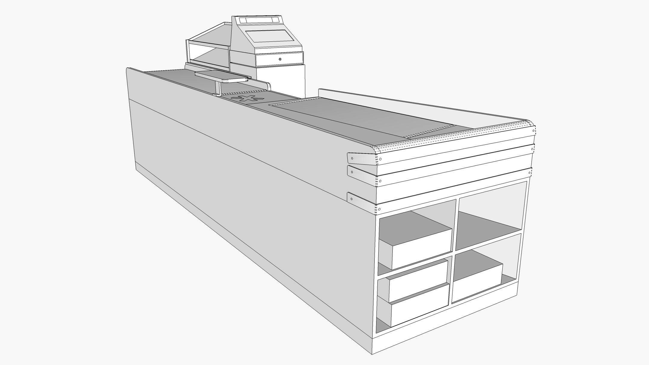 Retro Grocery Store Checkout Lane - 3D Model by SpiritSwitchboard