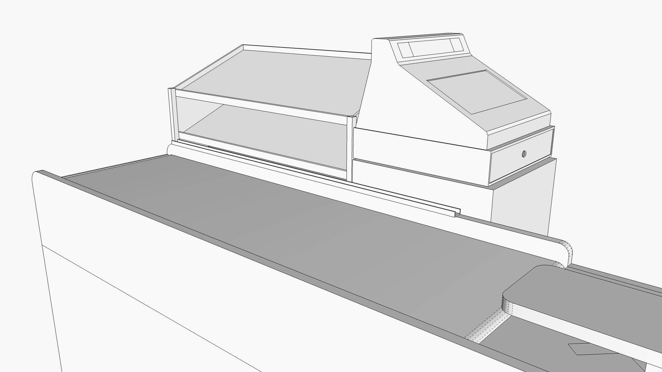 Retro Grocery Store Checkout Lane - 3D Model by SpiritSwitchboard
