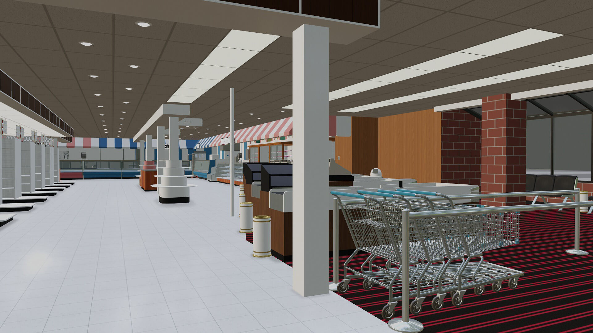 Retro Grocery Store With Bakery Deli and Pharmacy - 3D Model by ...