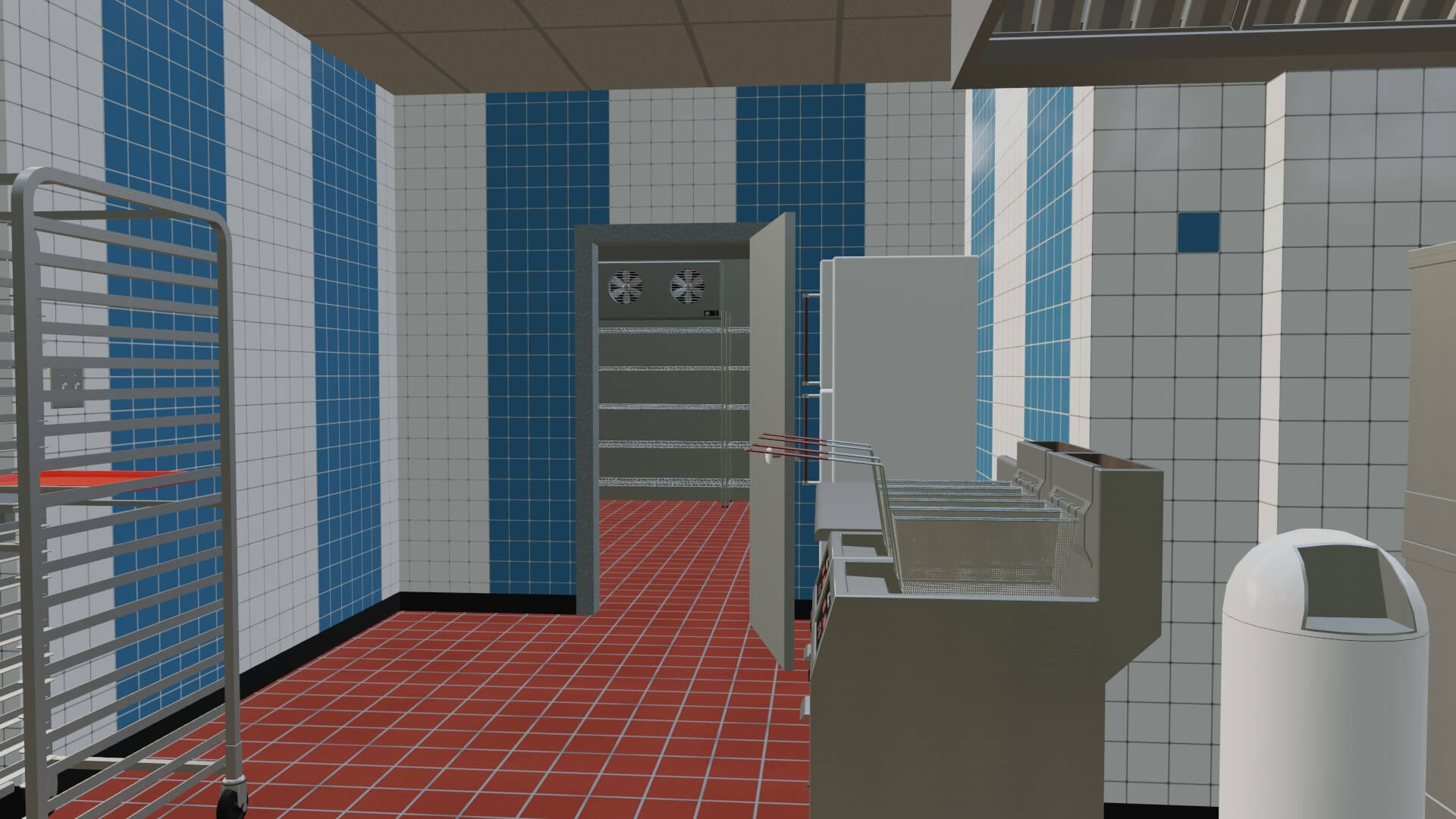 Retro Grocery Store With Bakery Deli and Pharmacy - 3D Model by ...