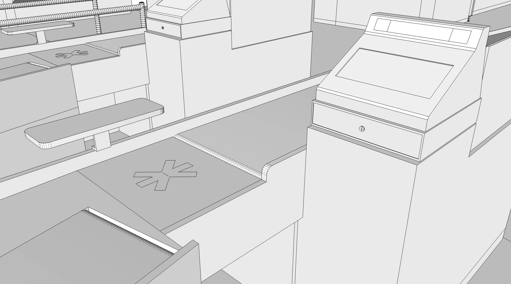 Retro Grocery Store With Bakery Deli and Pharmacy - 3D Model by ...