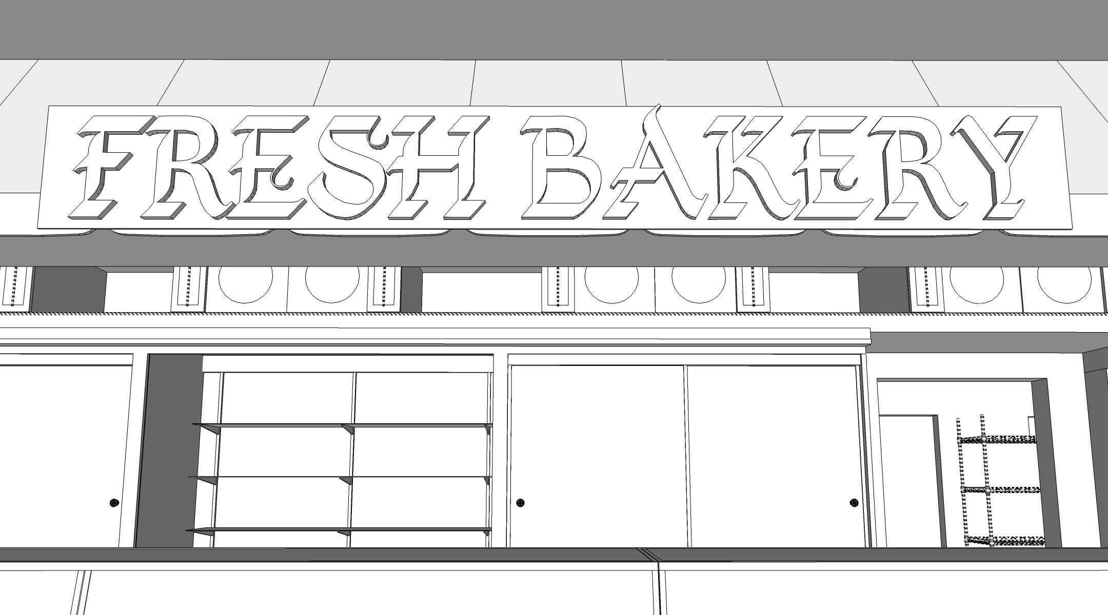 Retro Grocery Store With Bakery Deli and Pharmacy - 3D Model by ...