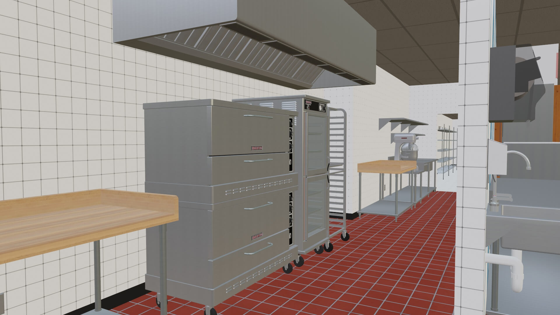 Retro Grocery Store With Bakery Deli and Pharmacy - 3D Model by ...