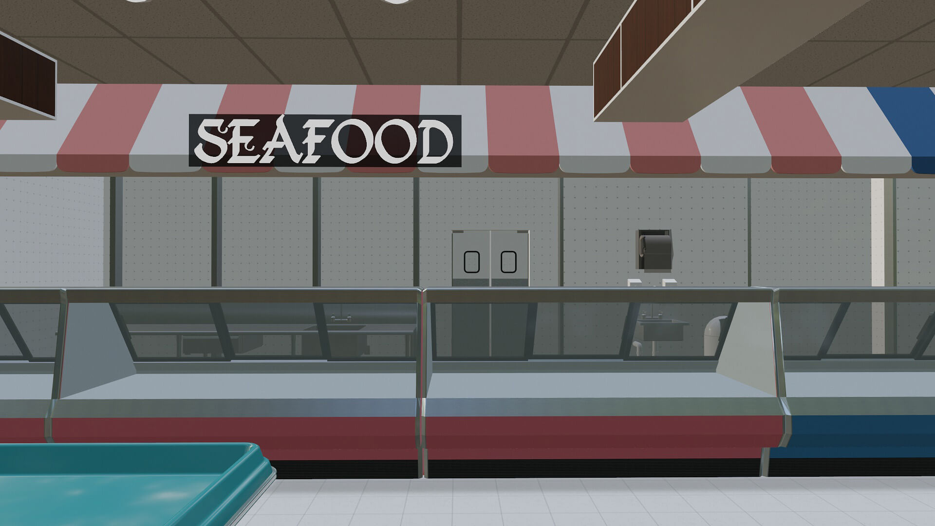 Retro Grocery Store With Bakery Deli and Pharmacy - 3D Model by ...