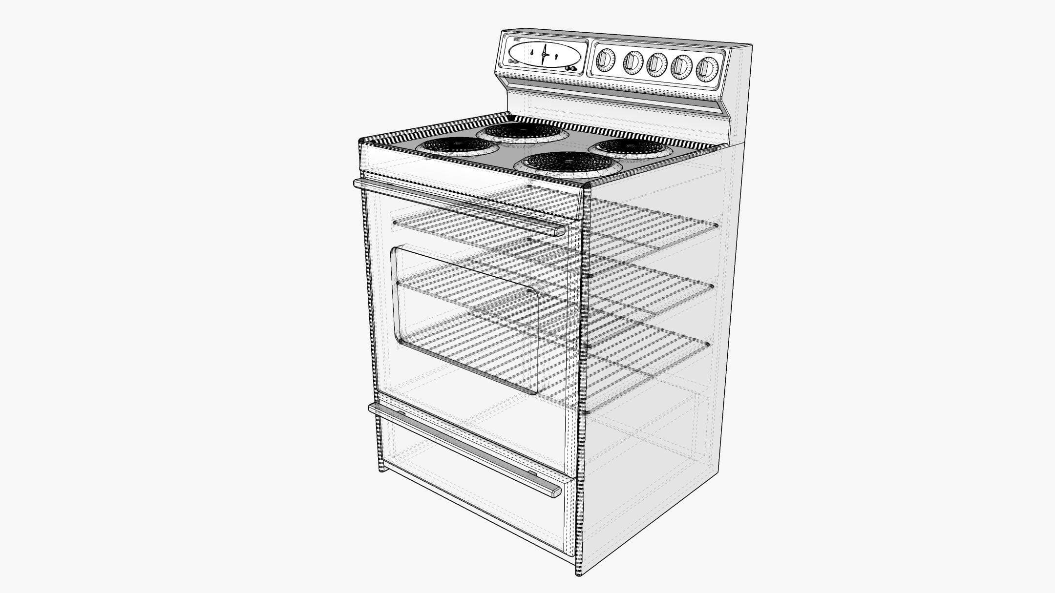 Retro Stove Oven - Kitchen Appliance 3D Model by SpiritSwitchboard