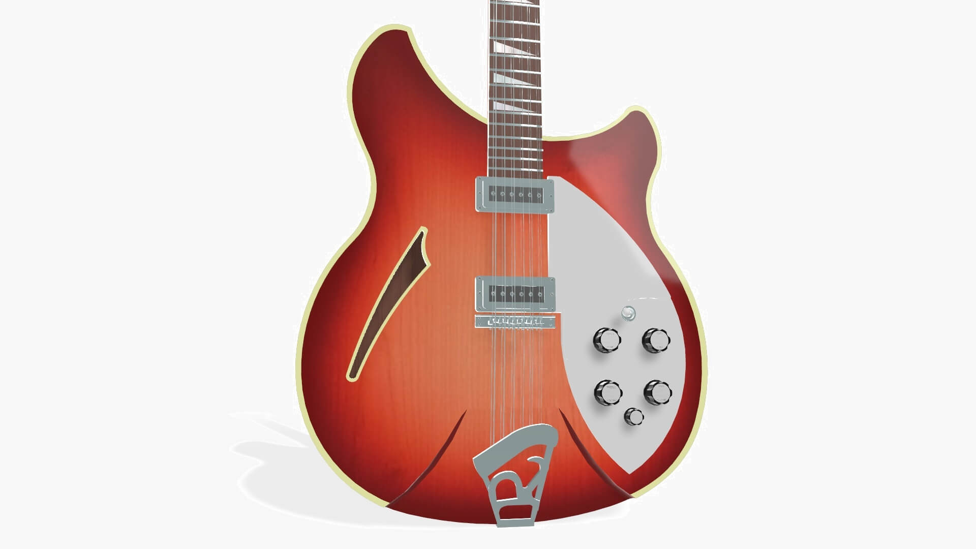 Rickenbacker 12 String Guitar - Sunburst Finish 3D Model by ...