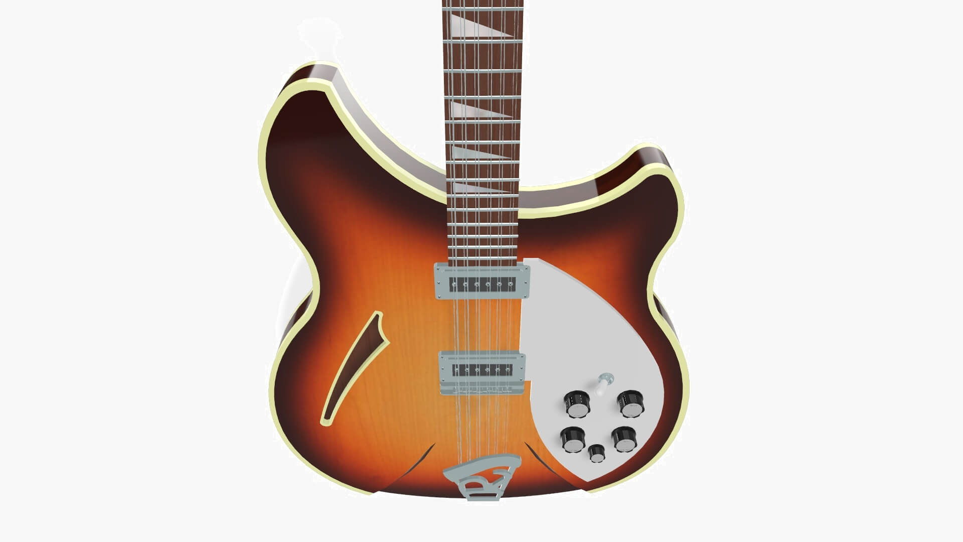Rickenbacker 12 String Guitar - Tobacco Sunburst Finish 3D Model by ...