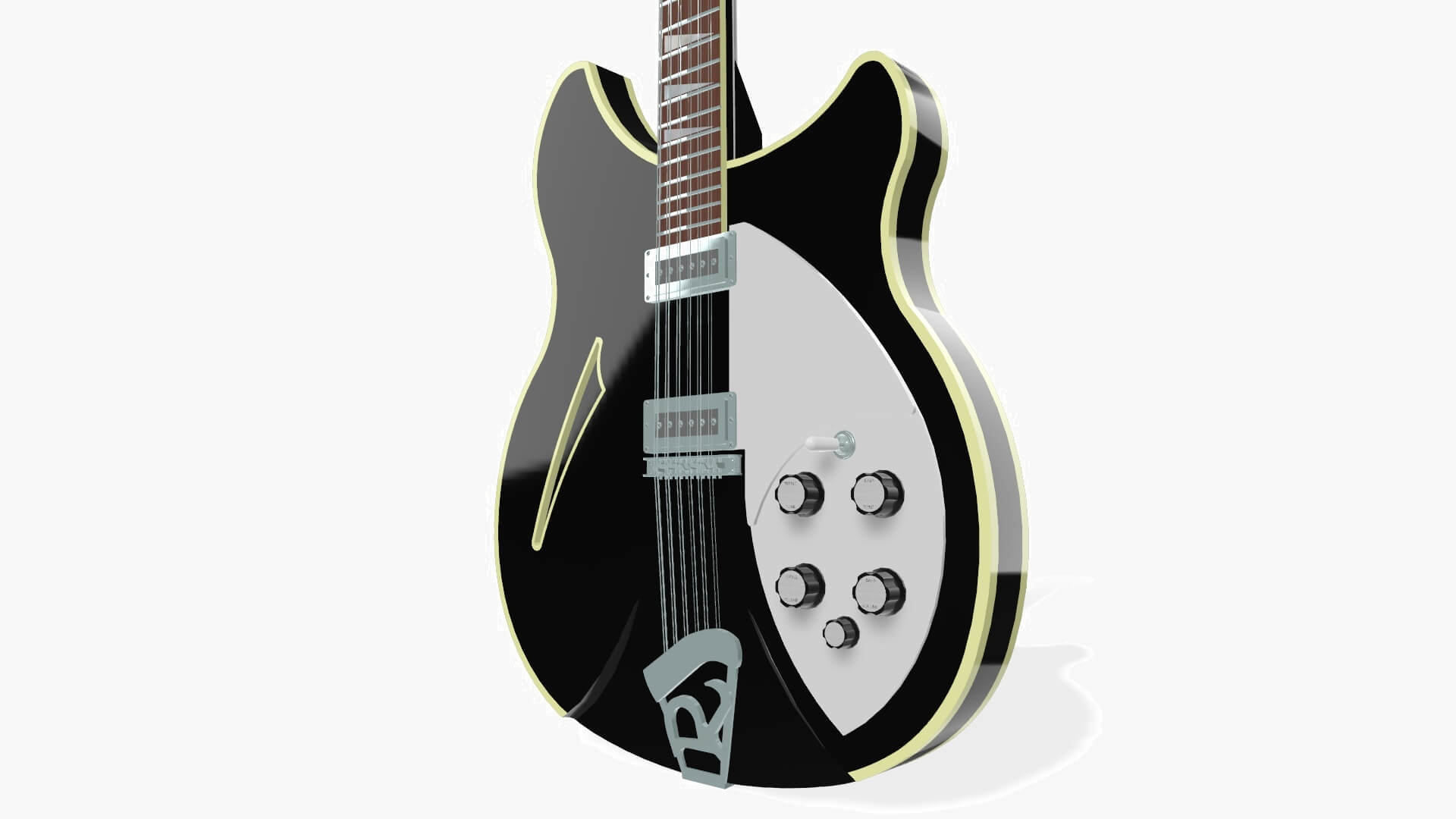 Rickenbacker 12 String Guitar - Tuxedo Finish 3D Model by SpiritSwitchboard