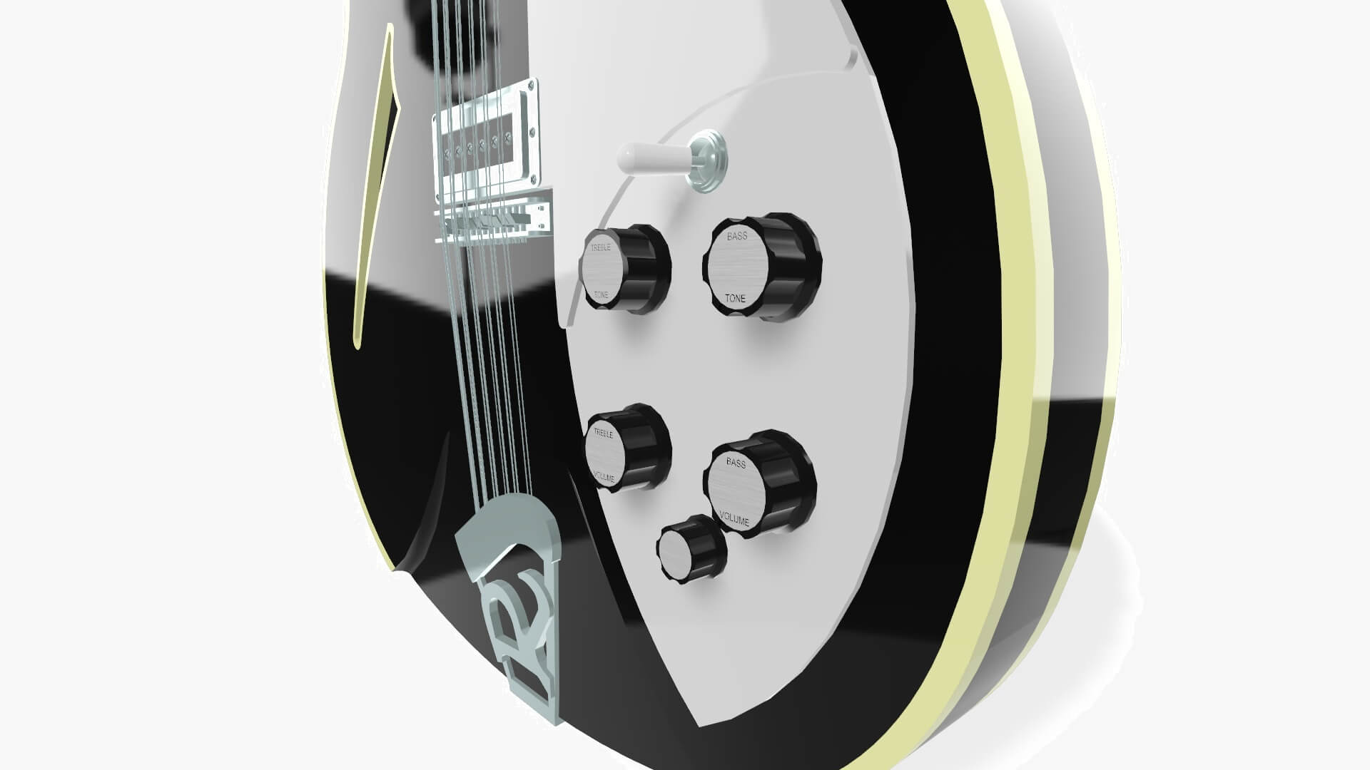 Rickenbacker 12 String Guitar - Tuxedo Finish 3D Model by SpiritSwitchboard