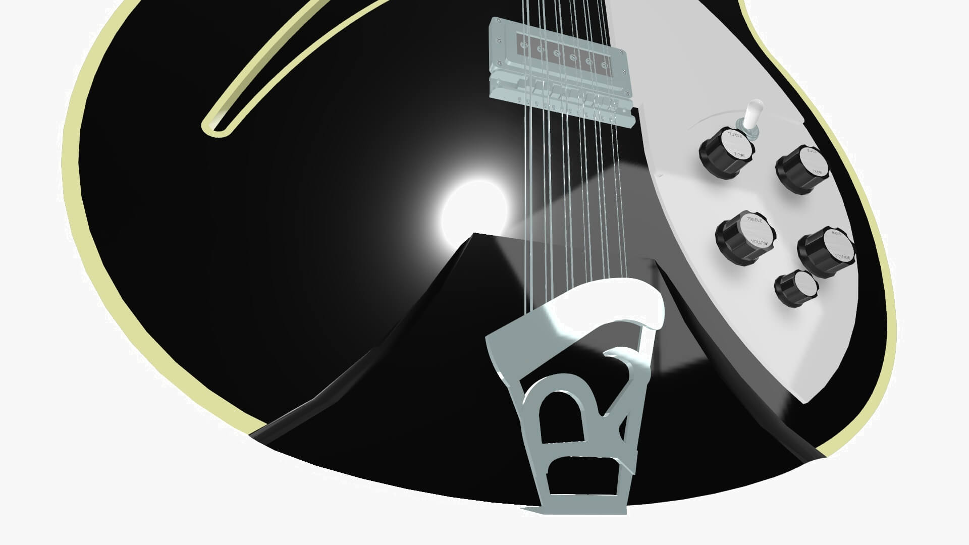 Rickenbacker 12 String Guitar - Tuxedo Finish 3D Model by SpiritSwitchboard