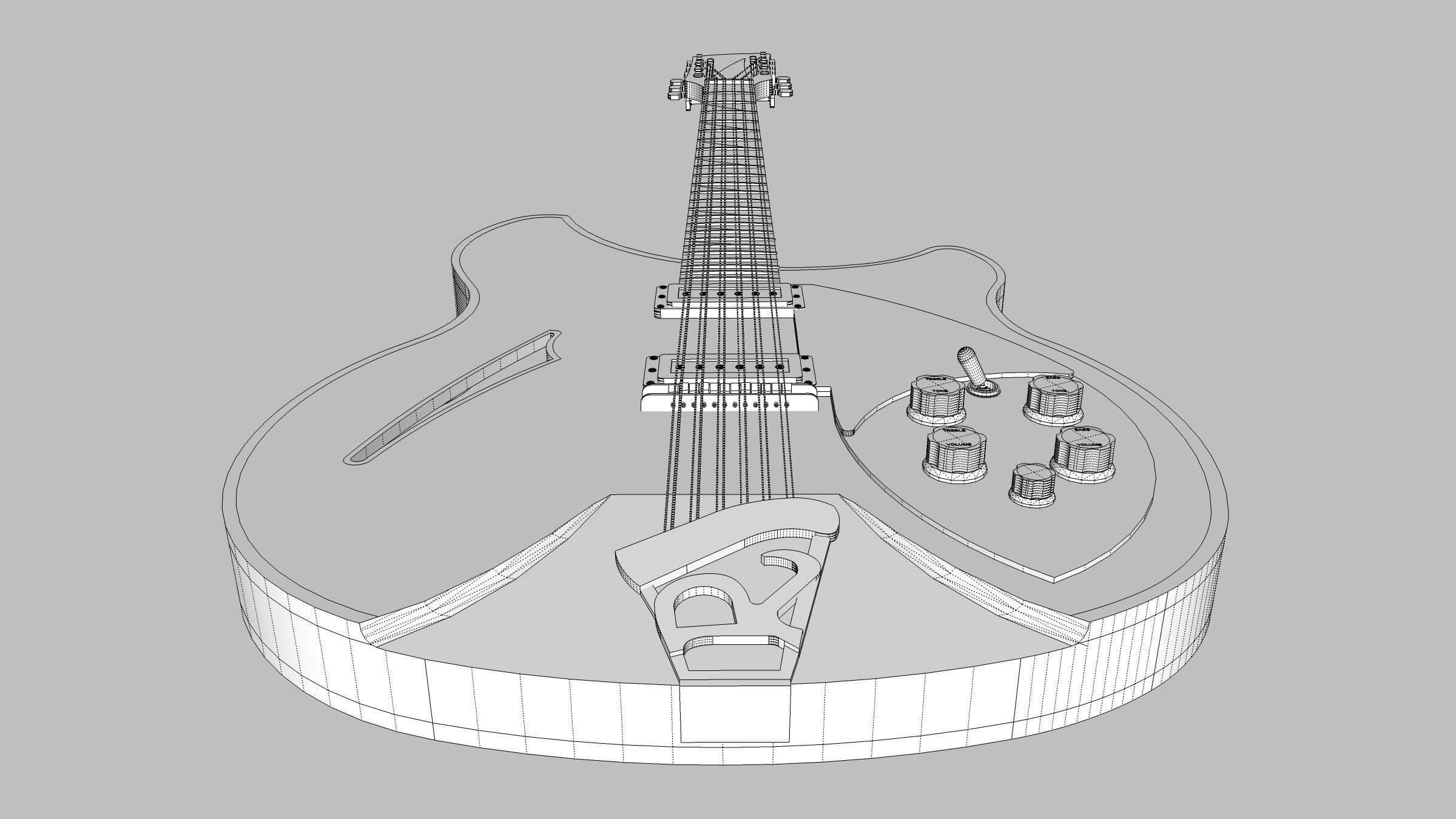 Rickenbacker 12 String Guitar - Tuxedo Finish 3D Model by SpiritSwitchboard