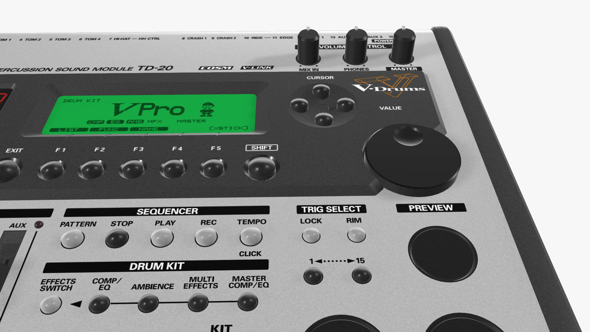 Roland TD20 Percussion Module - Drum Machine 3D Model by SpiritSwitchboard