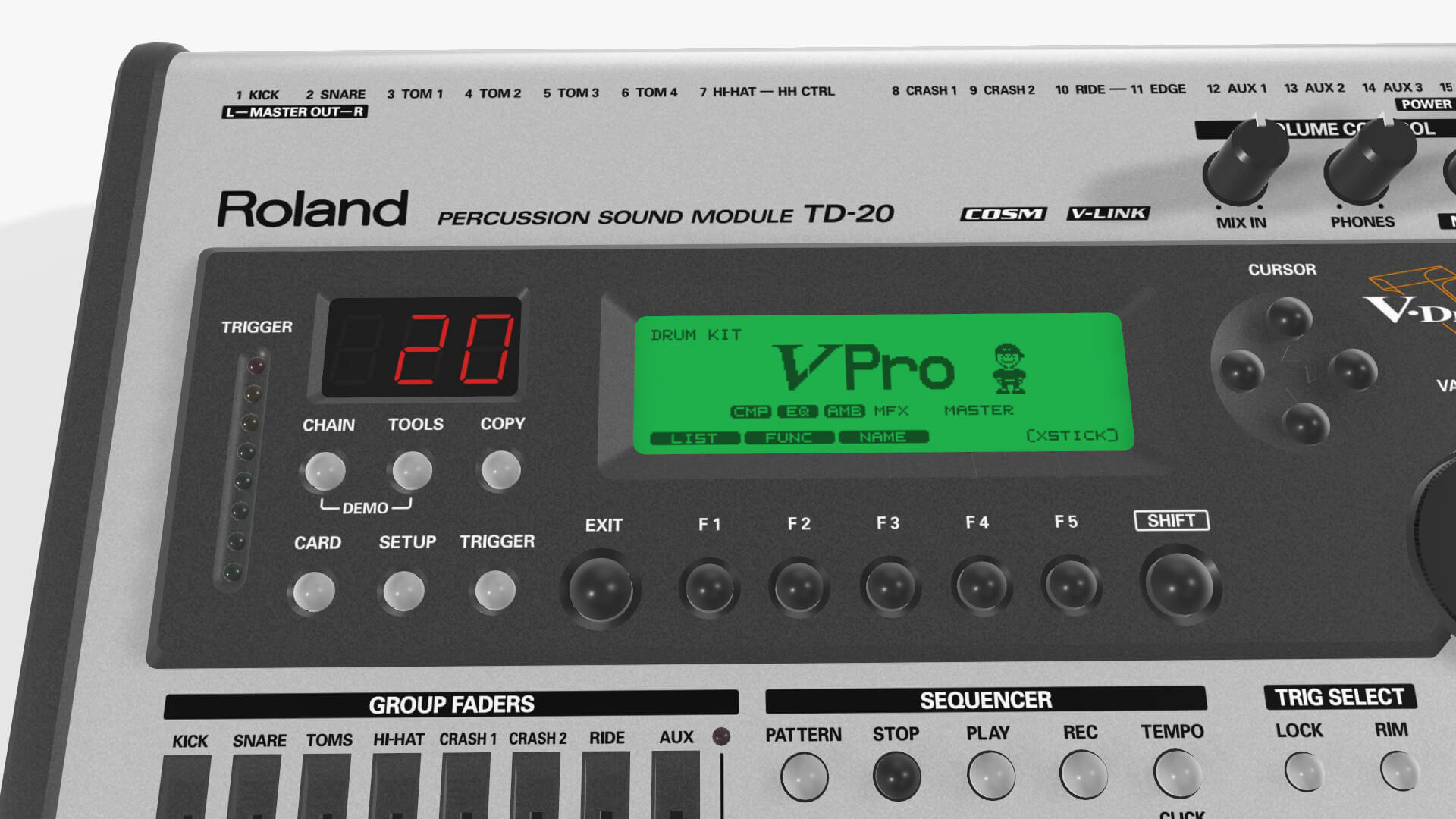 Roland TD20 Percussion Module - Drum Machine 3D Model by SpiritSwitchboard