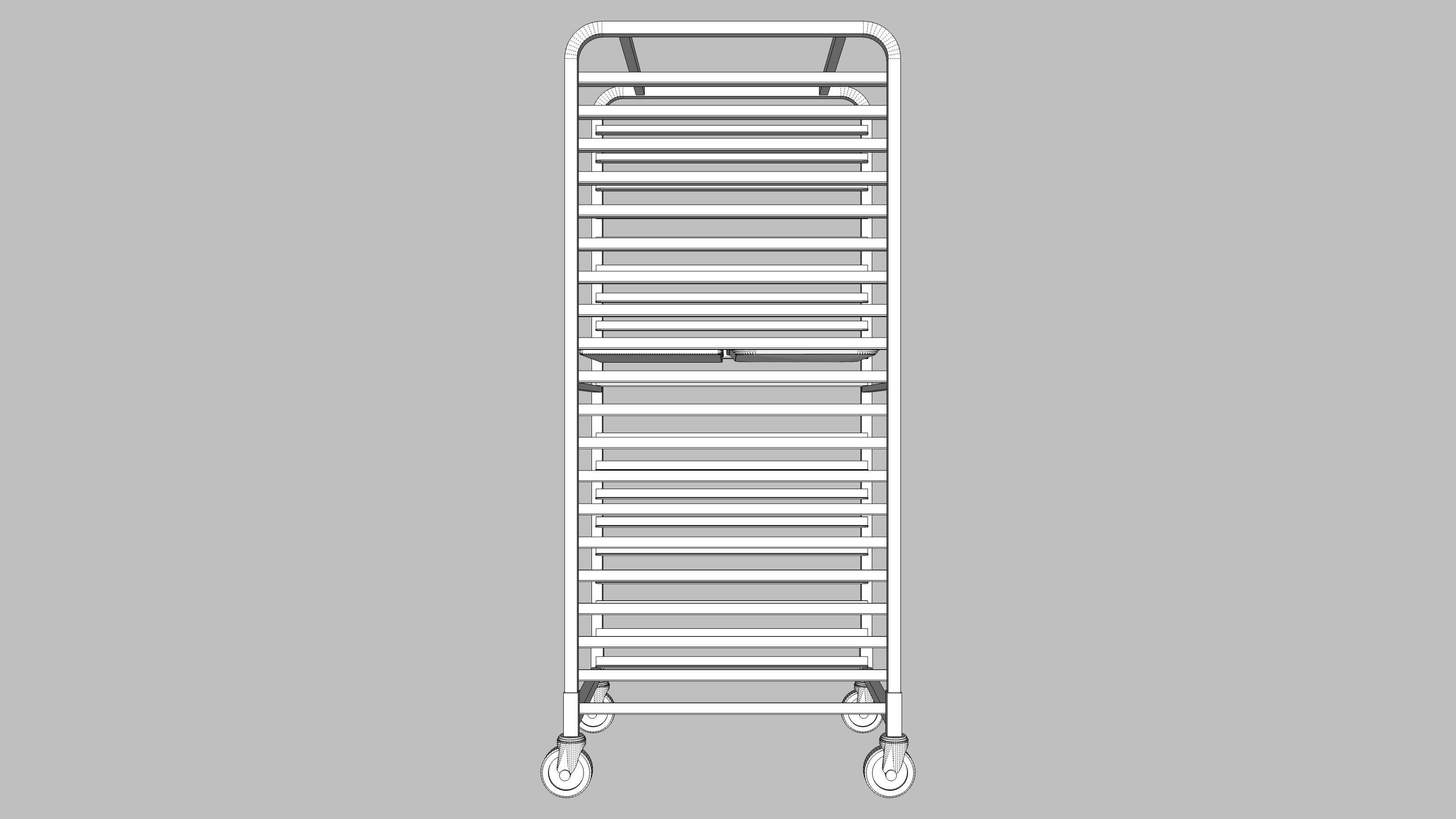 Sheet Tray Rack With Trays - 3D Model by SpiritSwitchboard