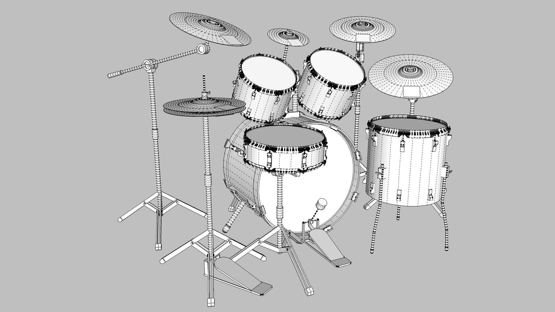 Standard Drum Kit 3d Model By Spiritswitchboard 7748